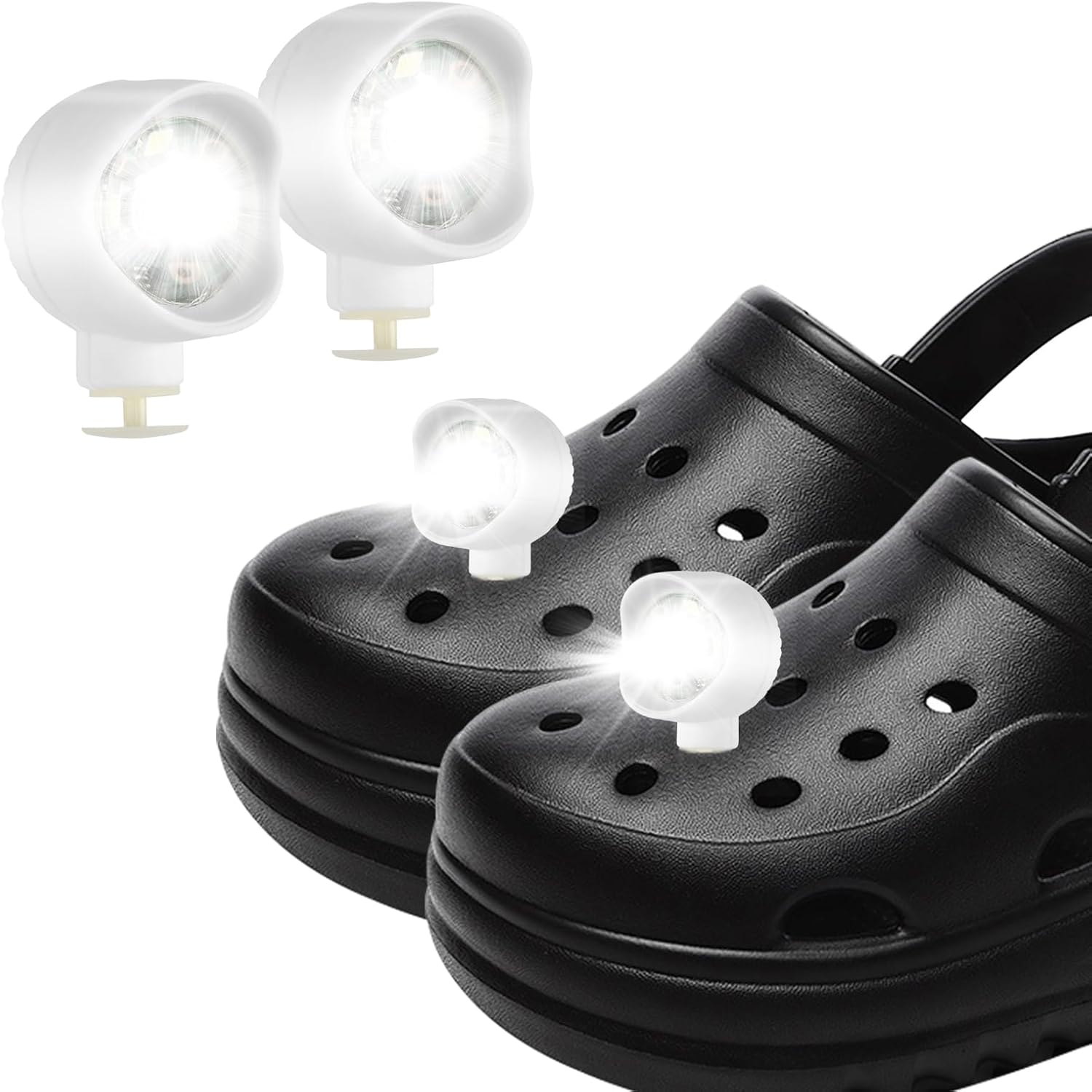 2 Pcs Croc Lights, Led Headlights for Croc Shoes Clog Shoes, IPX5 ...