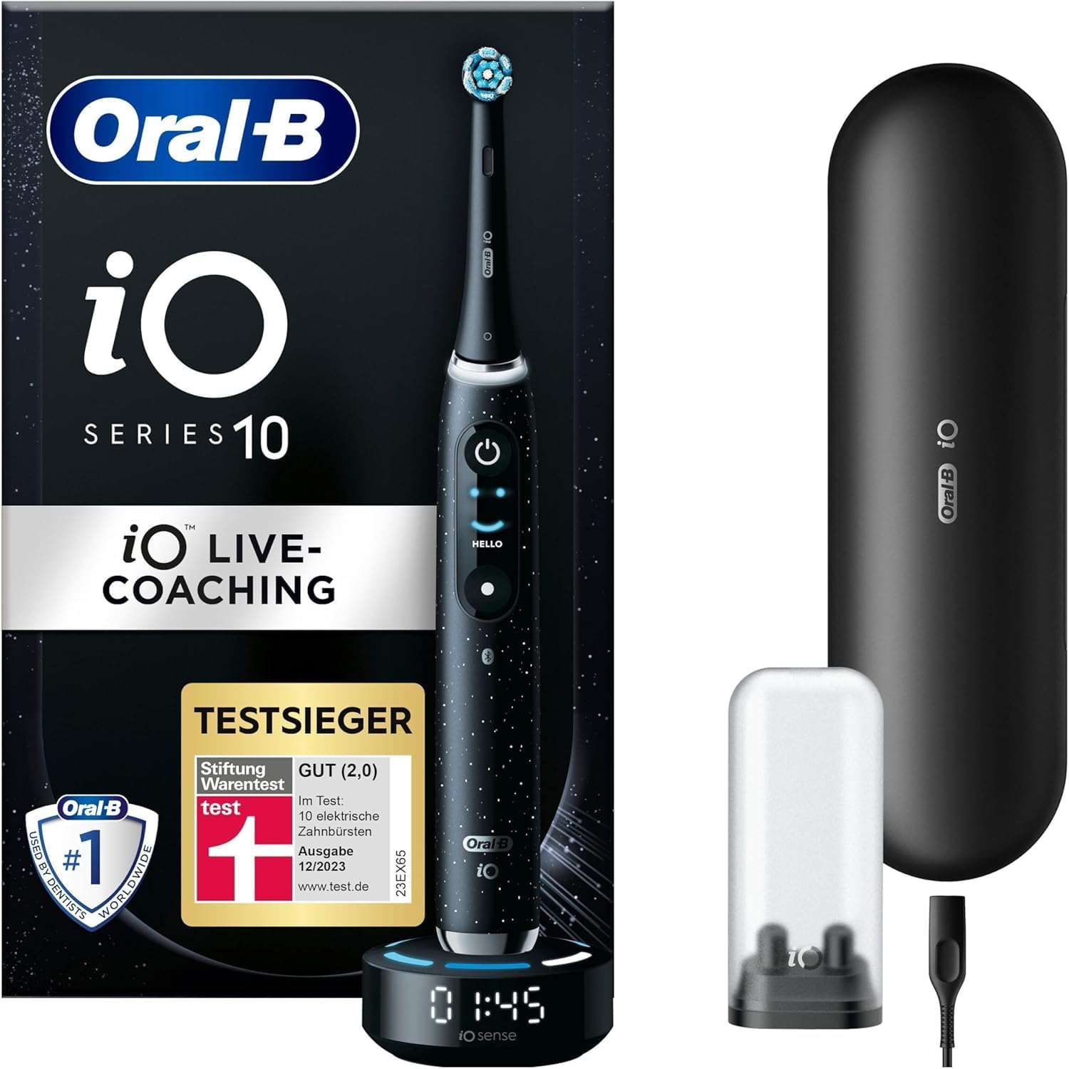 Oral-B iO Series 10 Electric Toothbrush, 7 Cleaning Modes for Dental Care, iOSense, Magnetic ...