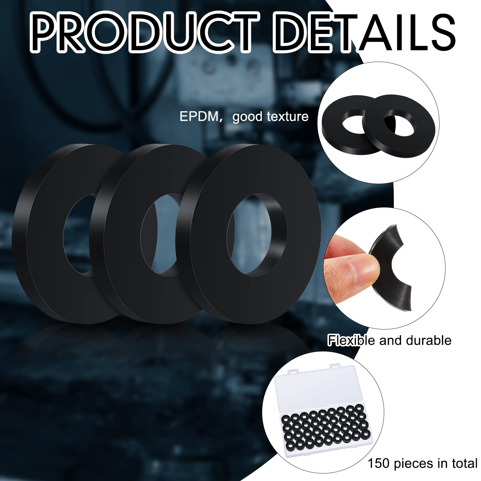 Snapklik.com : 150 Pcs 11/16" OD X 5/16" ID X 3/32 Inch Thickness EPDM ...