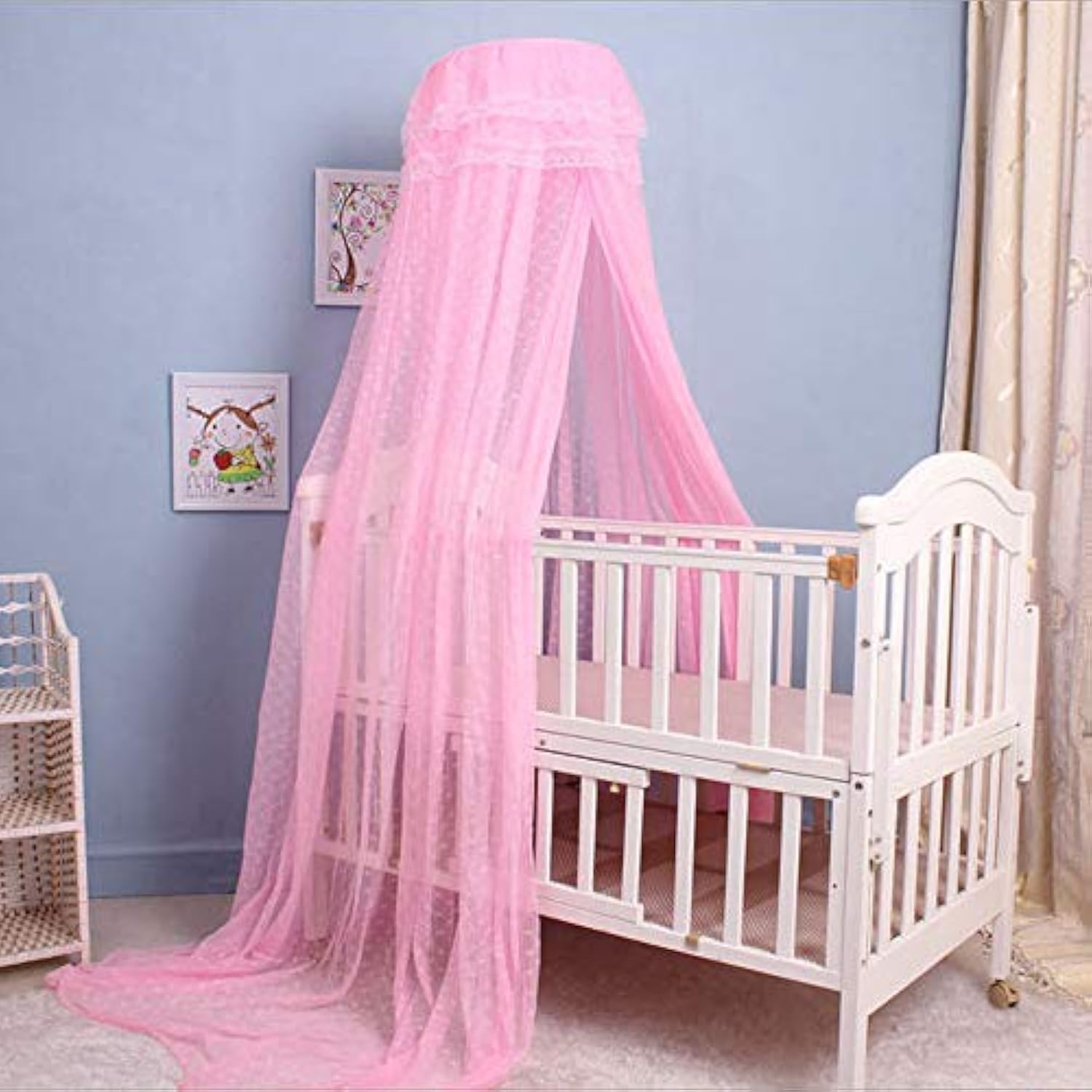 Amazon.com: CdyBox Breathable Crib Netting Bed Curtains Canopy for Kids ...