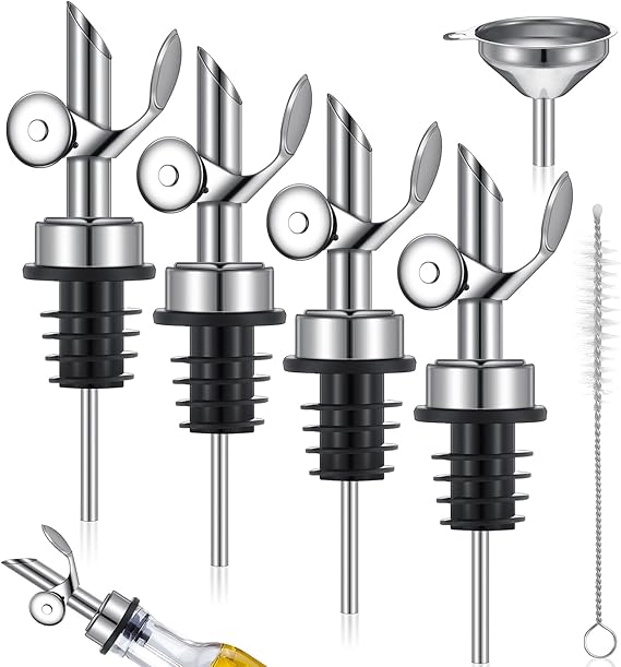 Amazon.com: Tioncy 4 Pieces Weighted Stainless Steel Pourers Olive Oil ...
