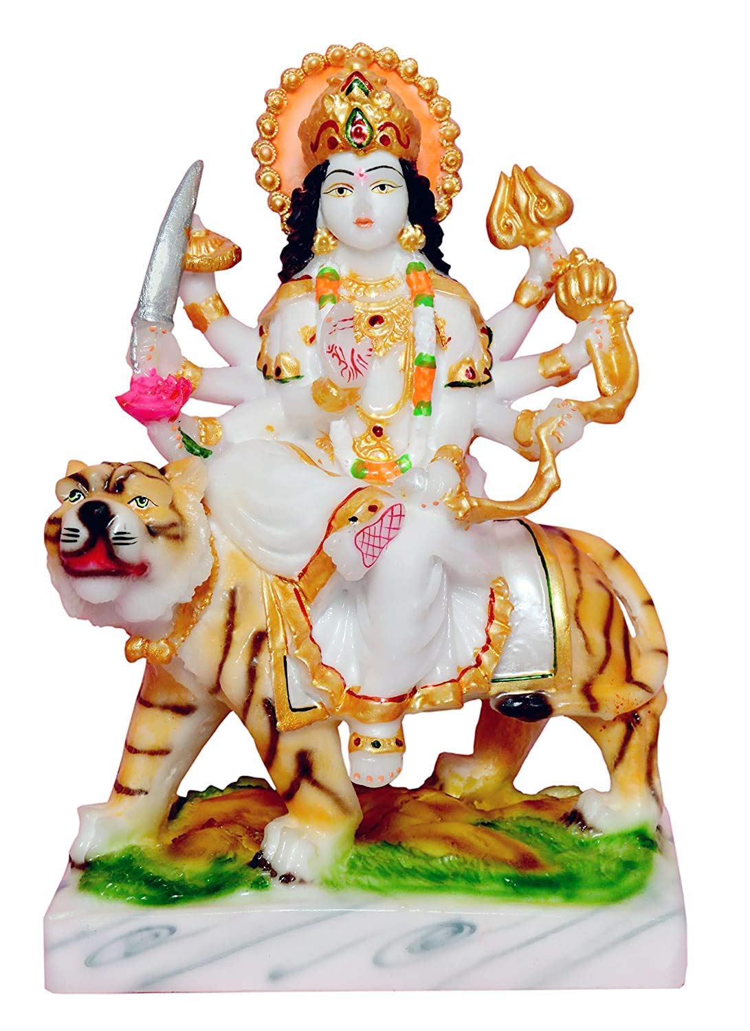 New Crafted White Marble Look Goddess Maa Durga Devi Idol | Desertcart ...