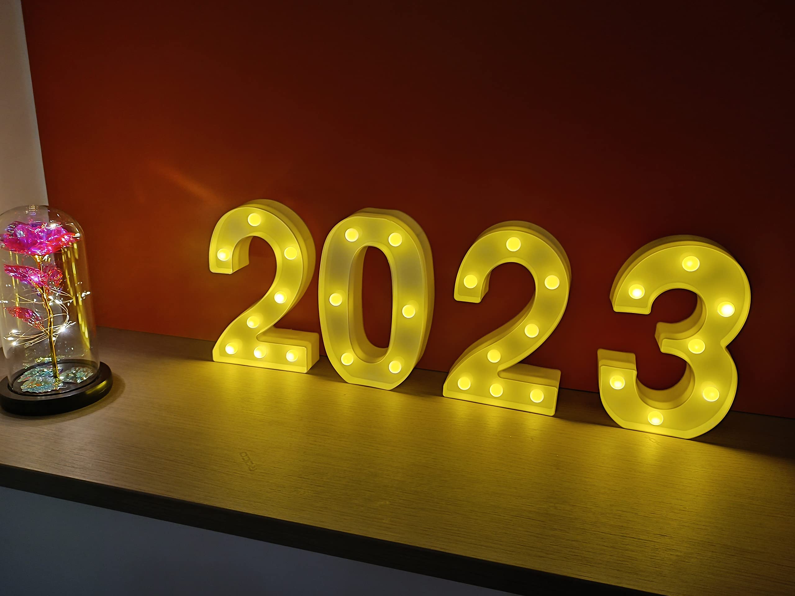 AUSAYE Led Light Up Numbers 2023, Decorative Led Marquee Letters Sign ...