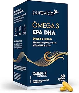 Puravida Suplemento alimentar Ômega 3 EPA DHA 60 cápsulas : Amazon.com.br: Saúde e Bem-Estar