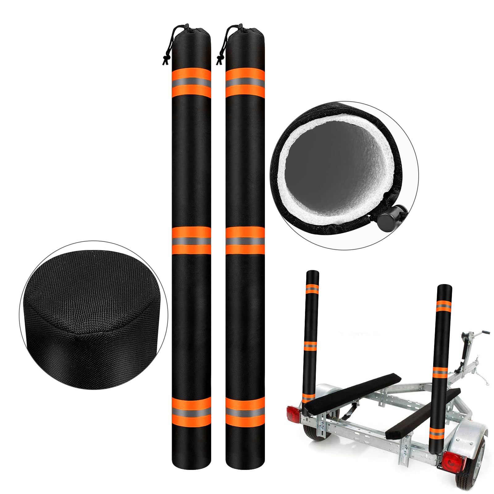 Snapklik.com : Boat Trailer Guide Pole Covers, 1 Pair Heavy Duty 600d ...