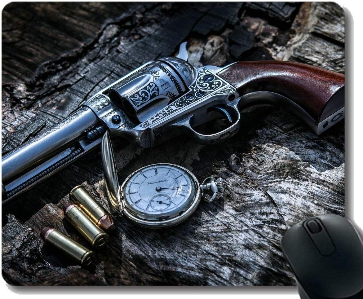 Amazon.com : Your own Customized Mousepad,Pocket Watch Revolver Pistol ...