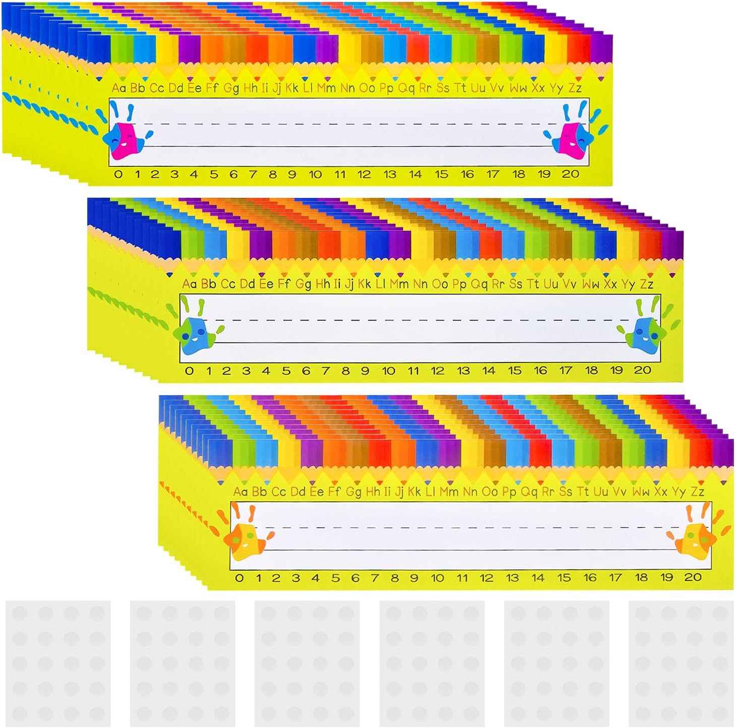 Amazon.com: 30 Pcs Desk Nameplates Alphabet-Number Line Name Plates ...