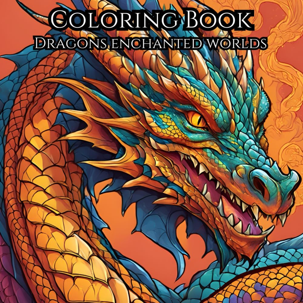 Amazon.com: Coloring Book Dragons Enchanted Worlds: 9798328717090 ...