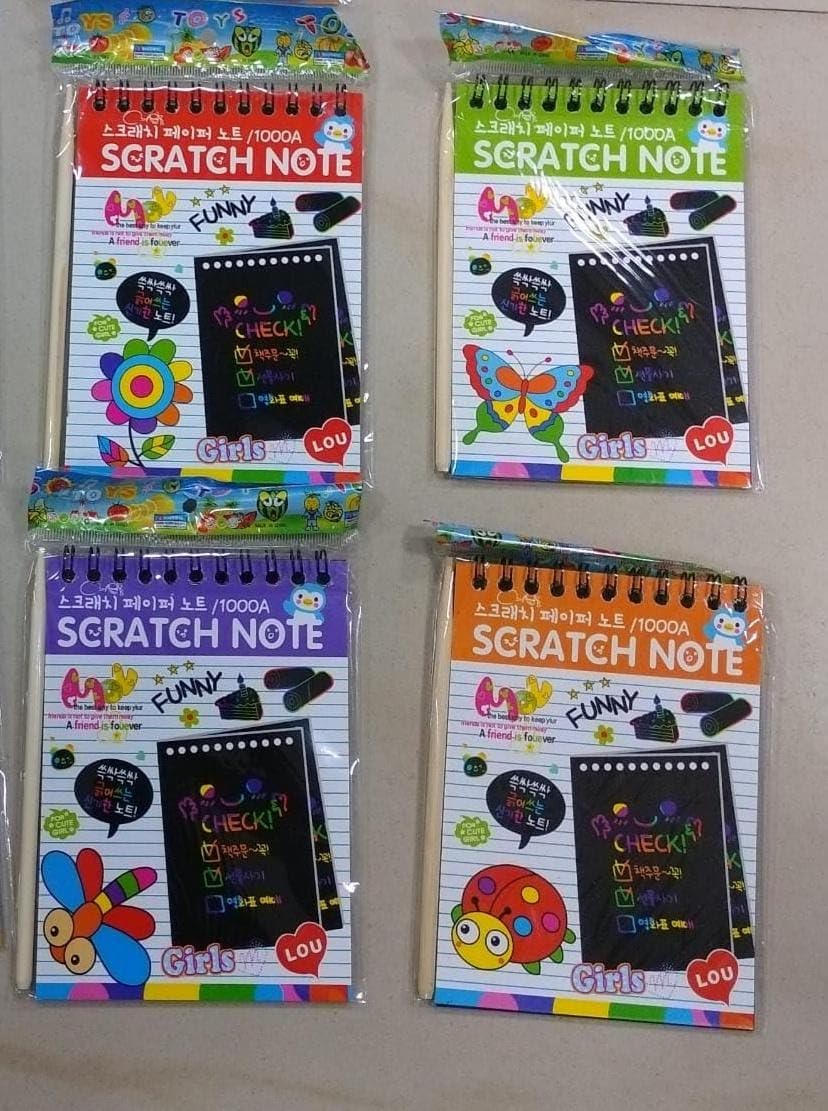 Art Bundle Return Gifts for Birthday for Kids Party Bulk Scratch Note ...