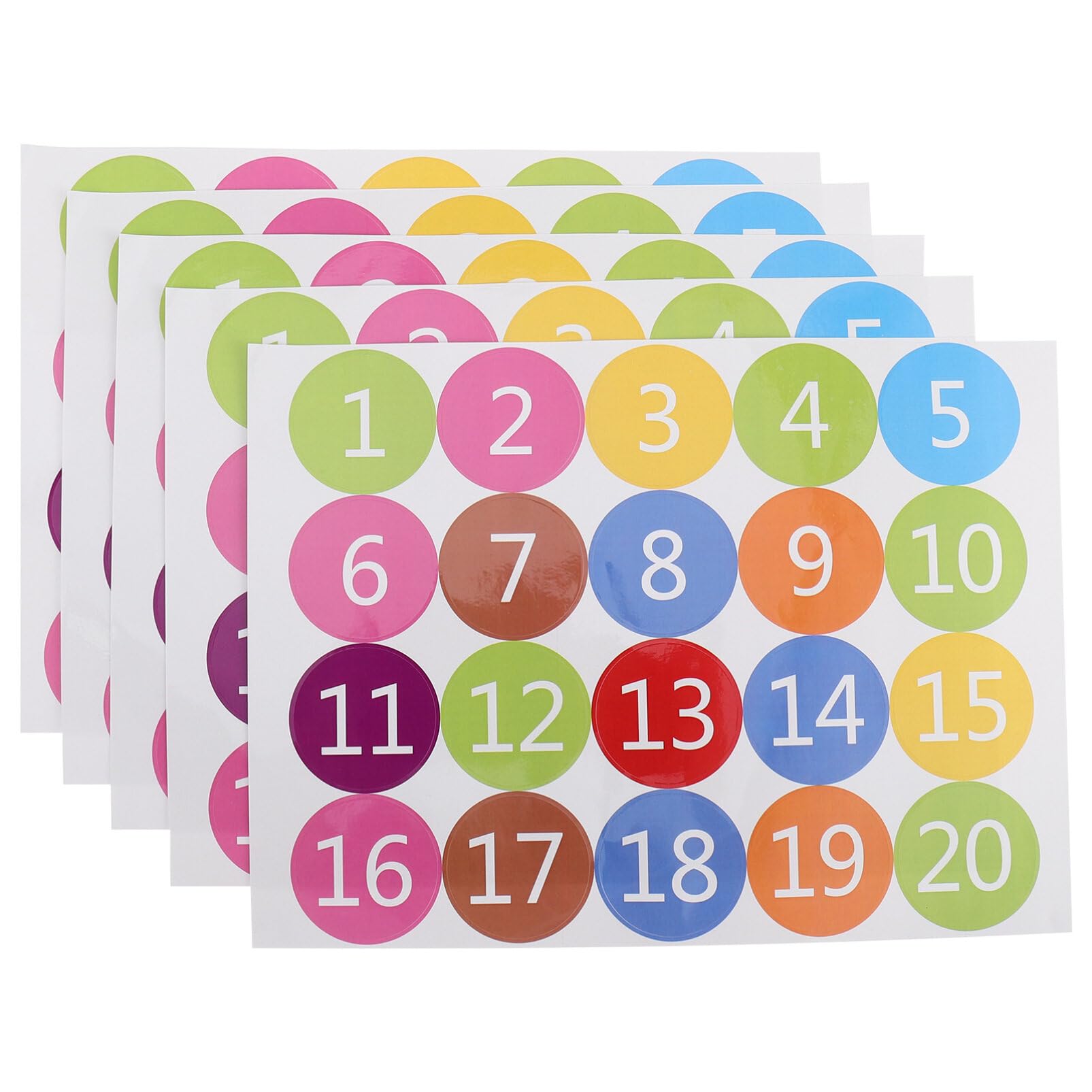 Amazon.com: Baluue Number Stickers, 1 to 20 Round Number Self Adhesive ...