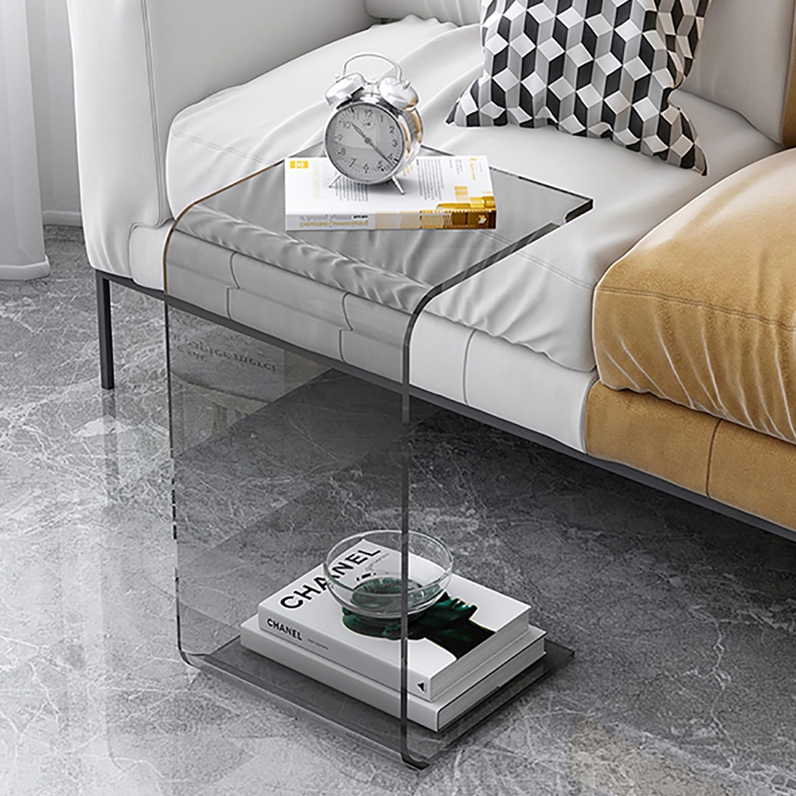 Amazon.com: Side Table, Modern End Table, Acrylic Clear Side Table ...