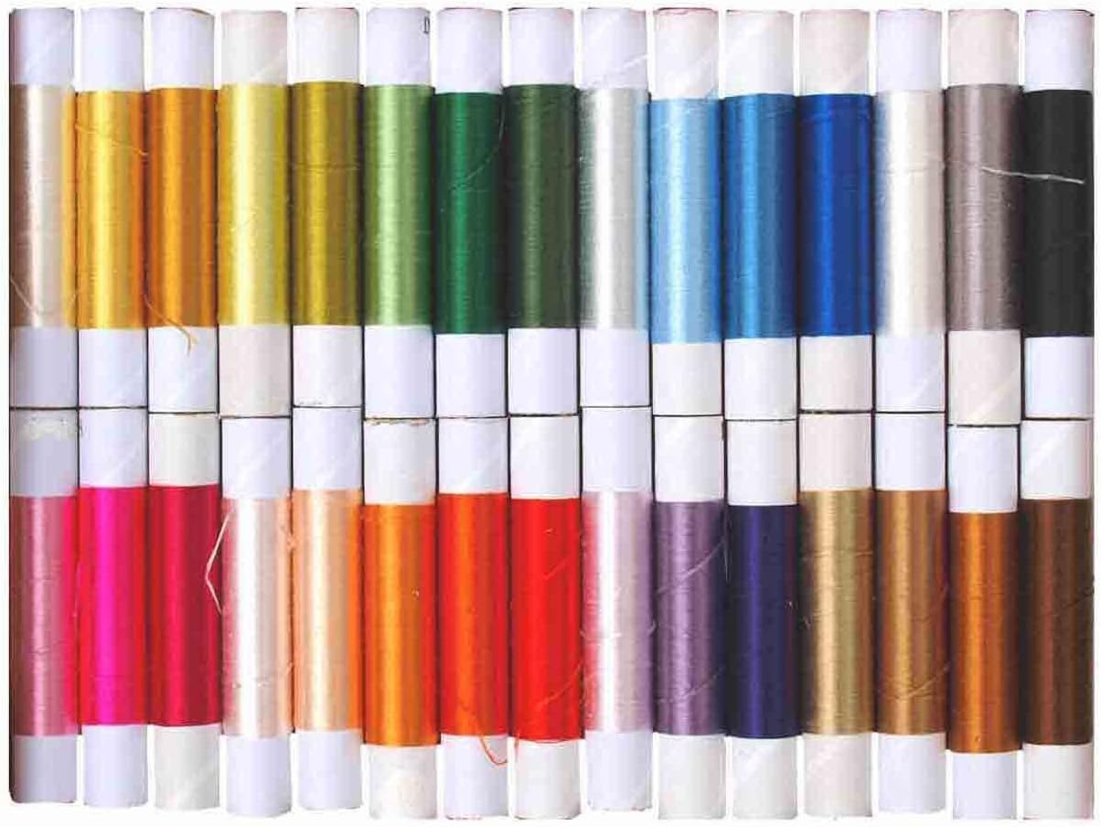 Amazon.com: Non-twisted Flat Silk Embroidery Thread - 30 colors set ...