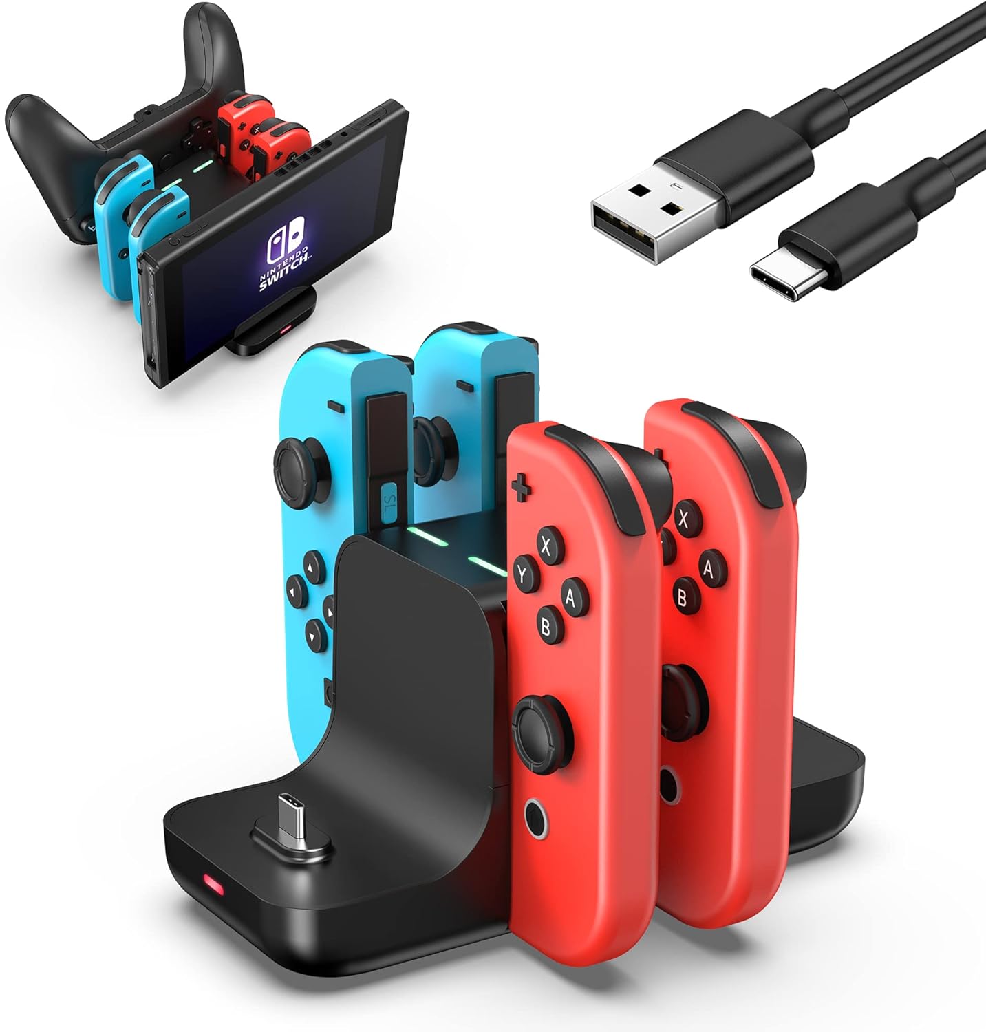 Amazon.com: 6 in 1 Controller Charger Dock for Nintendo Switch ...