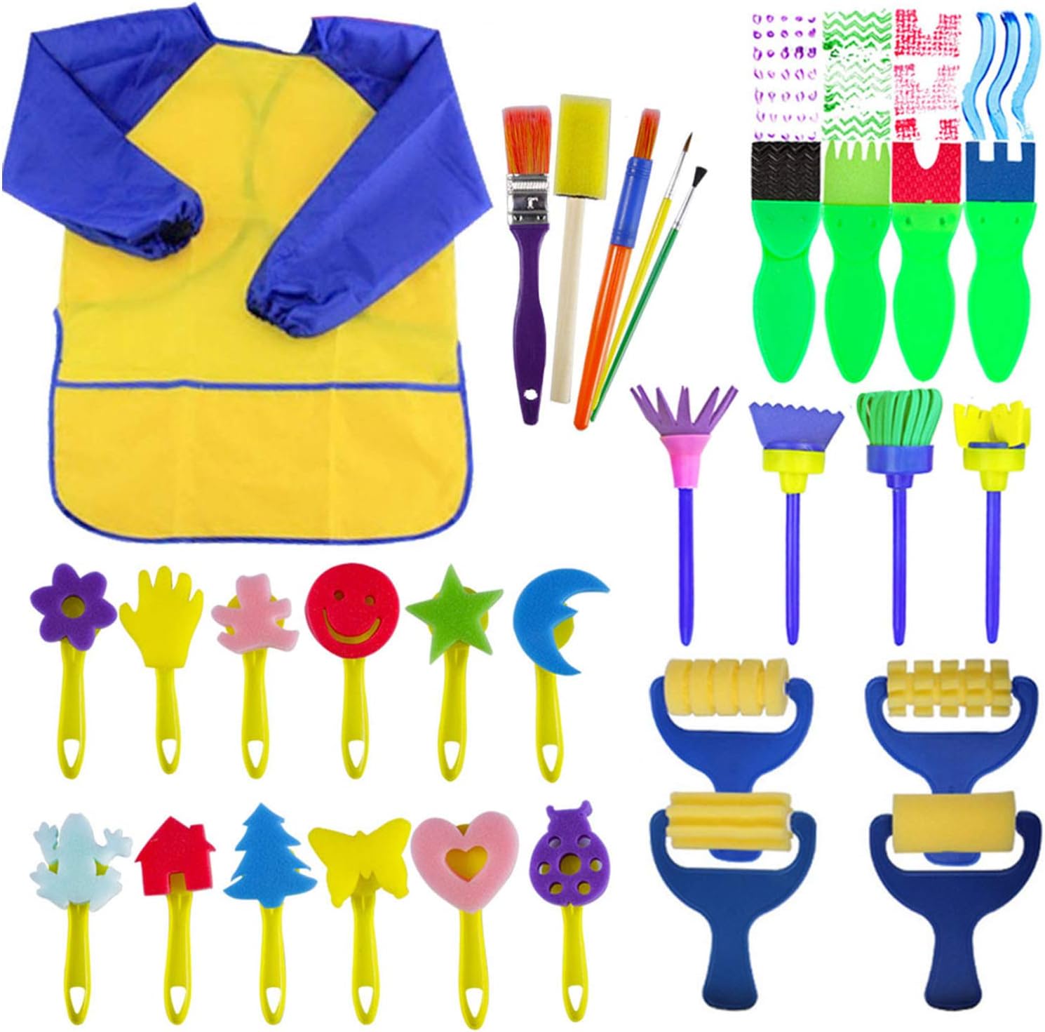 Amazon.com: YGDZ Kids Paint Brushes, 12 Pack Washable Painting Brushes ...