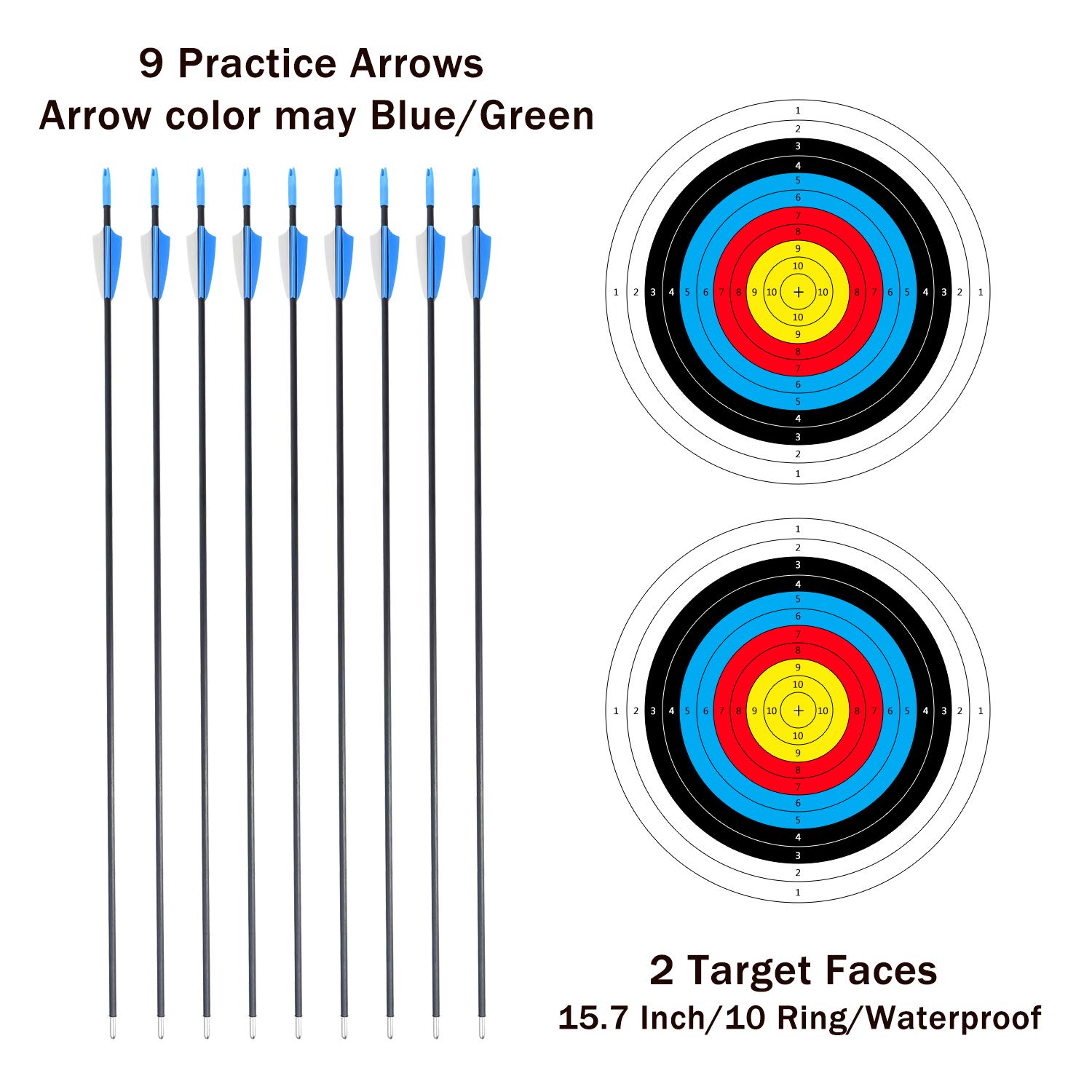 Procener 45" Bow and Arrow Set for Kids Archery Beginner Gift Recurve ...