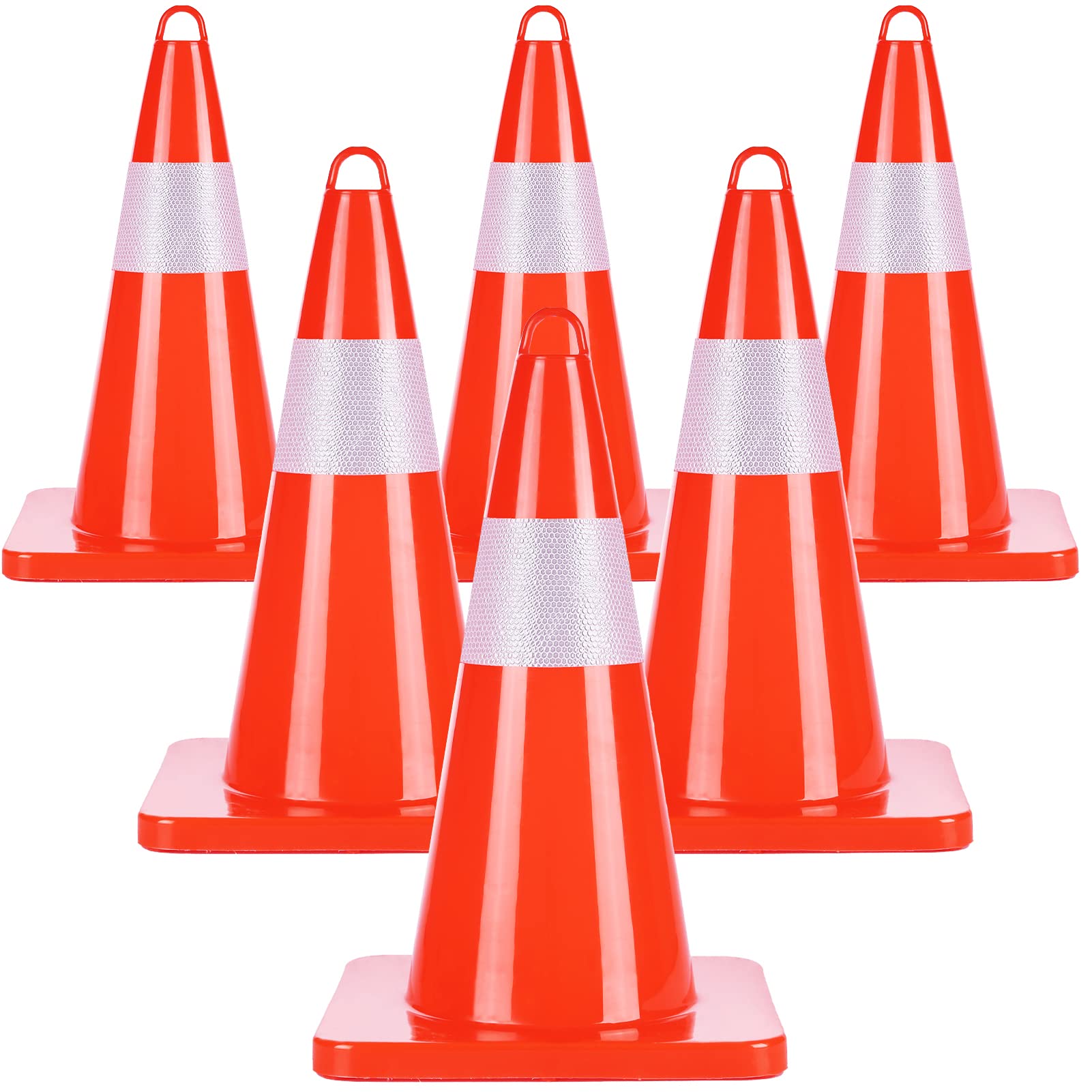 Snapklik.com : Upgraded Traffic Cones 18 Inch, 6 Pack CRAFTFORCE Safety ...