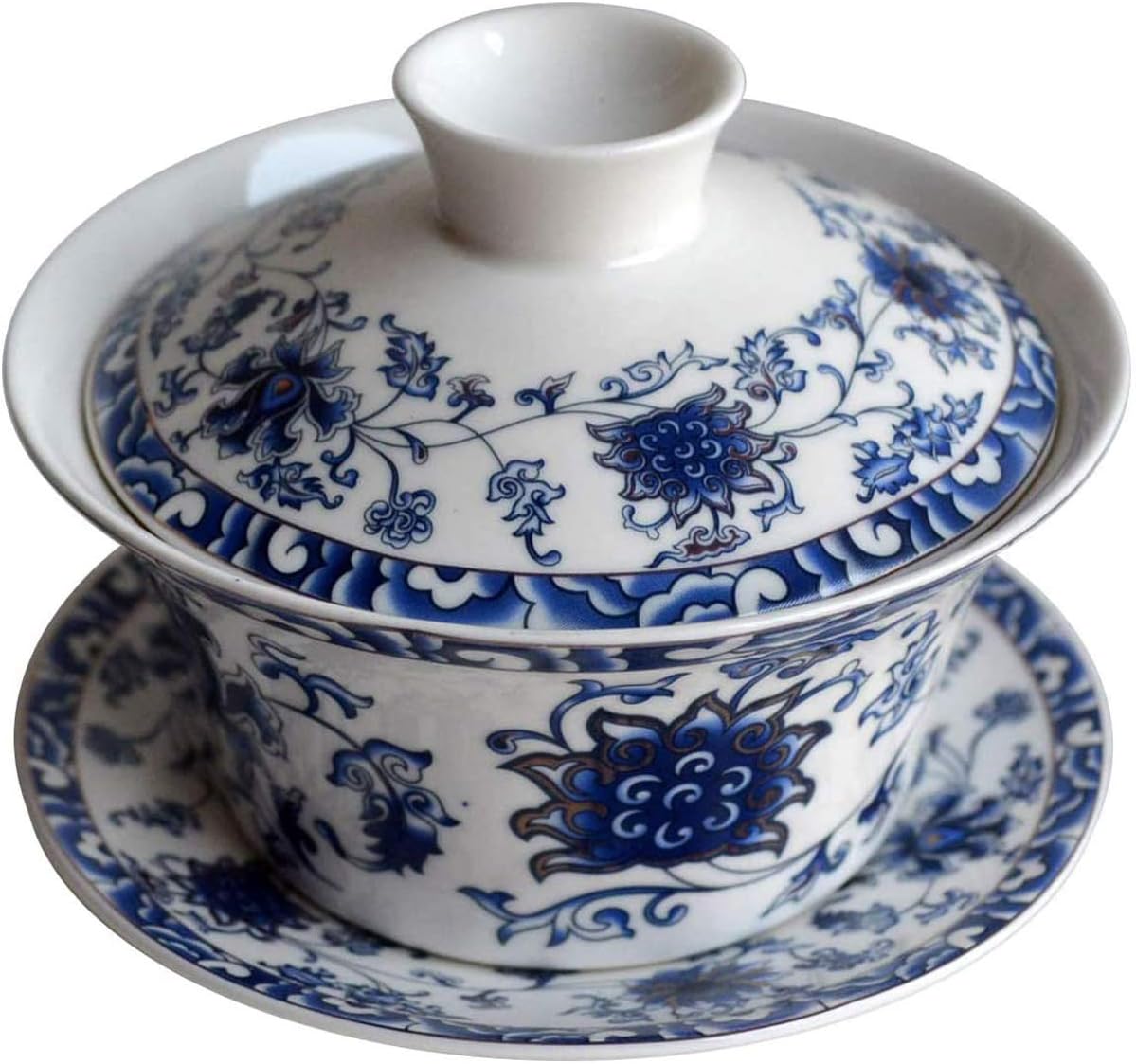 Mozentea Ceramic Gaiwan Tea Set, Gai Wan Tea Cup for Chinese Gong Fu ...