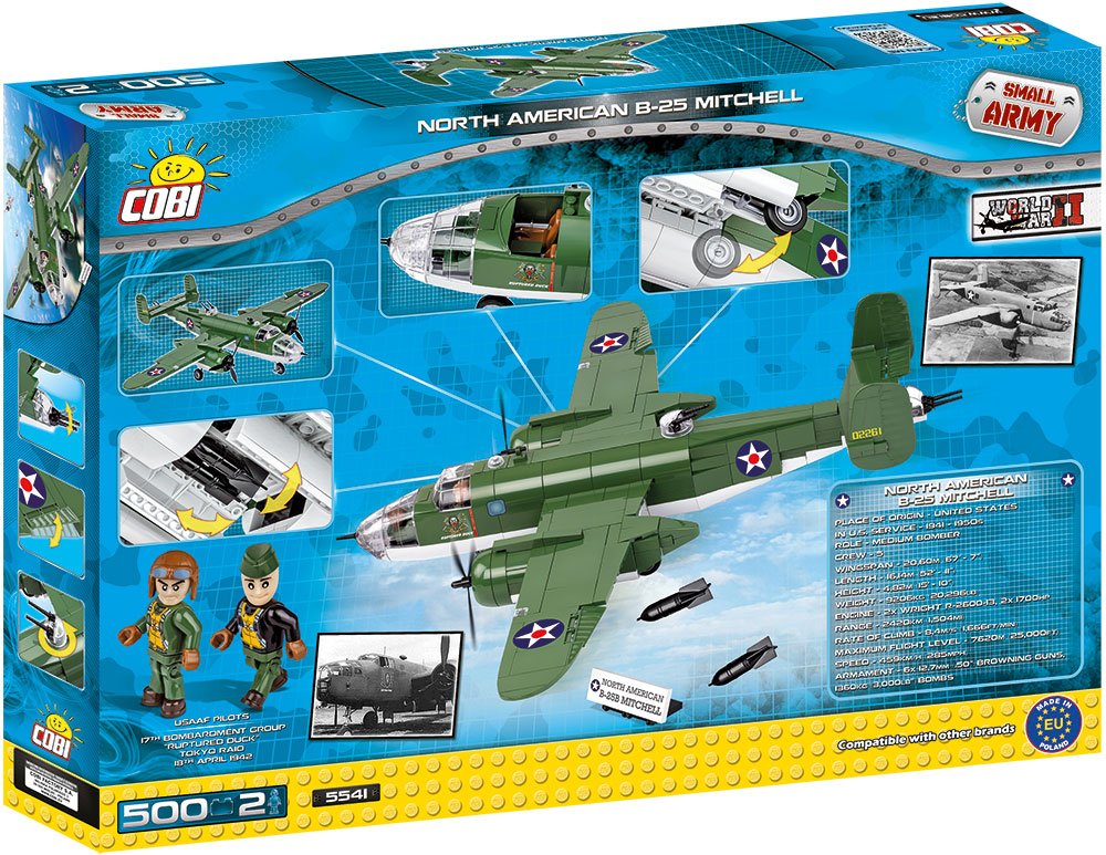 COBI Small Army B-25 Mitchell Bomber Plane Building Kit: Buy Online in ...