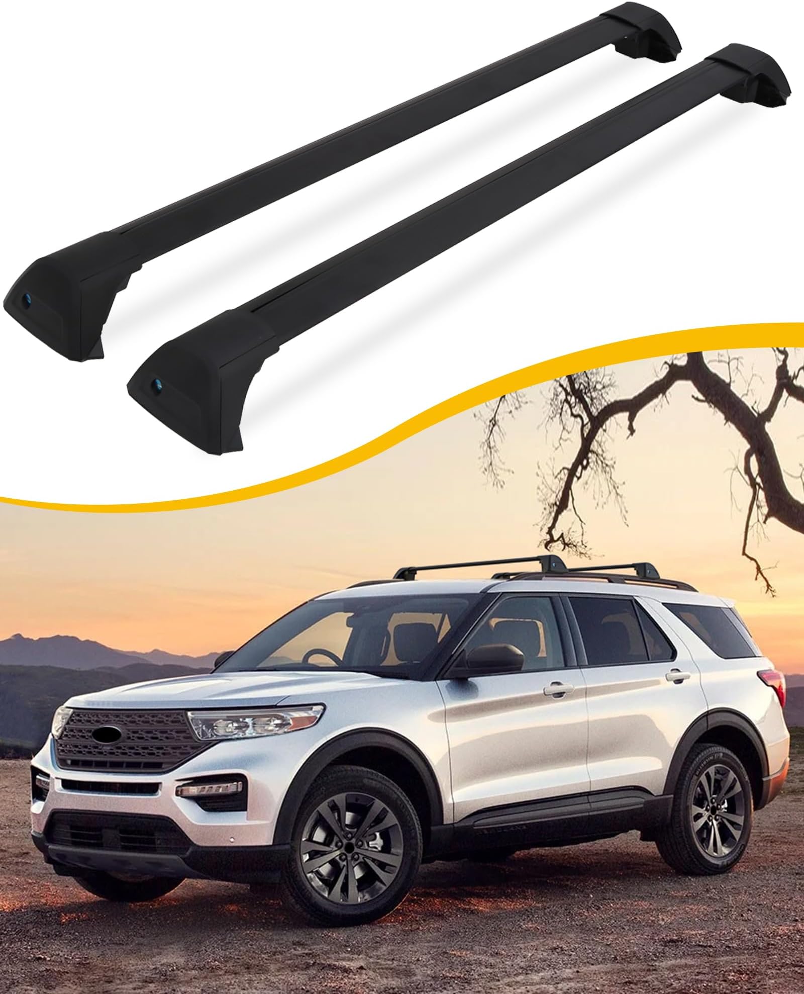 Amazon.com: EZREXPM Fit for Ford Explorer 2020-2025 Cross Bars Roof ...