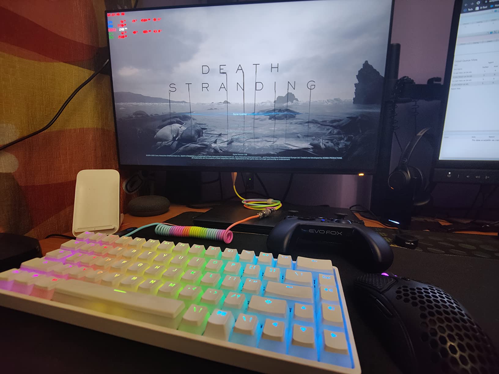 RGB Coiled Keyboard Cable, Type C Detachable Mechanical Gaming Keyboard ...