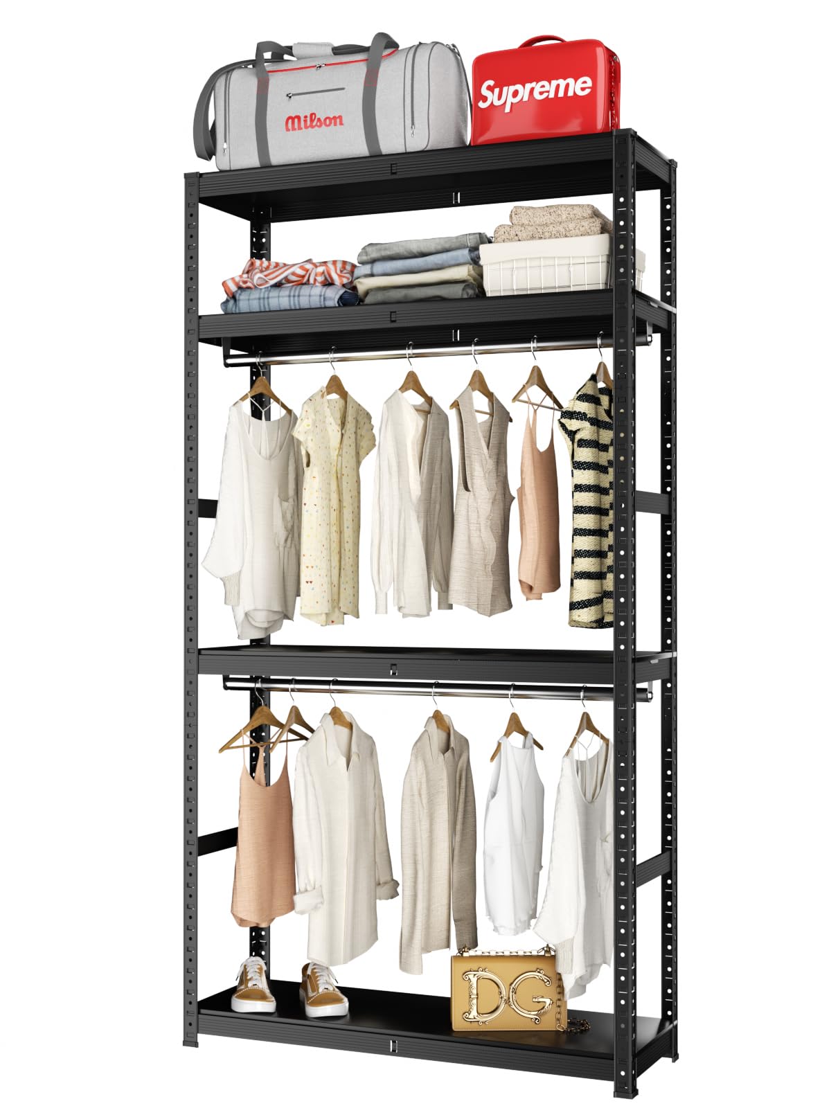 Amazon.com: 4-Tier Adjustable Metal Clothes Rack,Heavy Duty Clothing ...