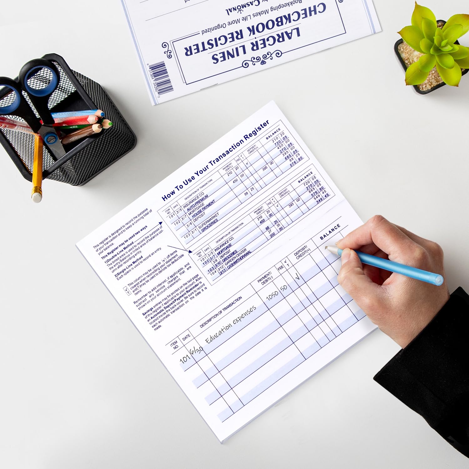 Snapklik.com : 32 Pack Larger Lines Check Register, Checkbook Registers ...