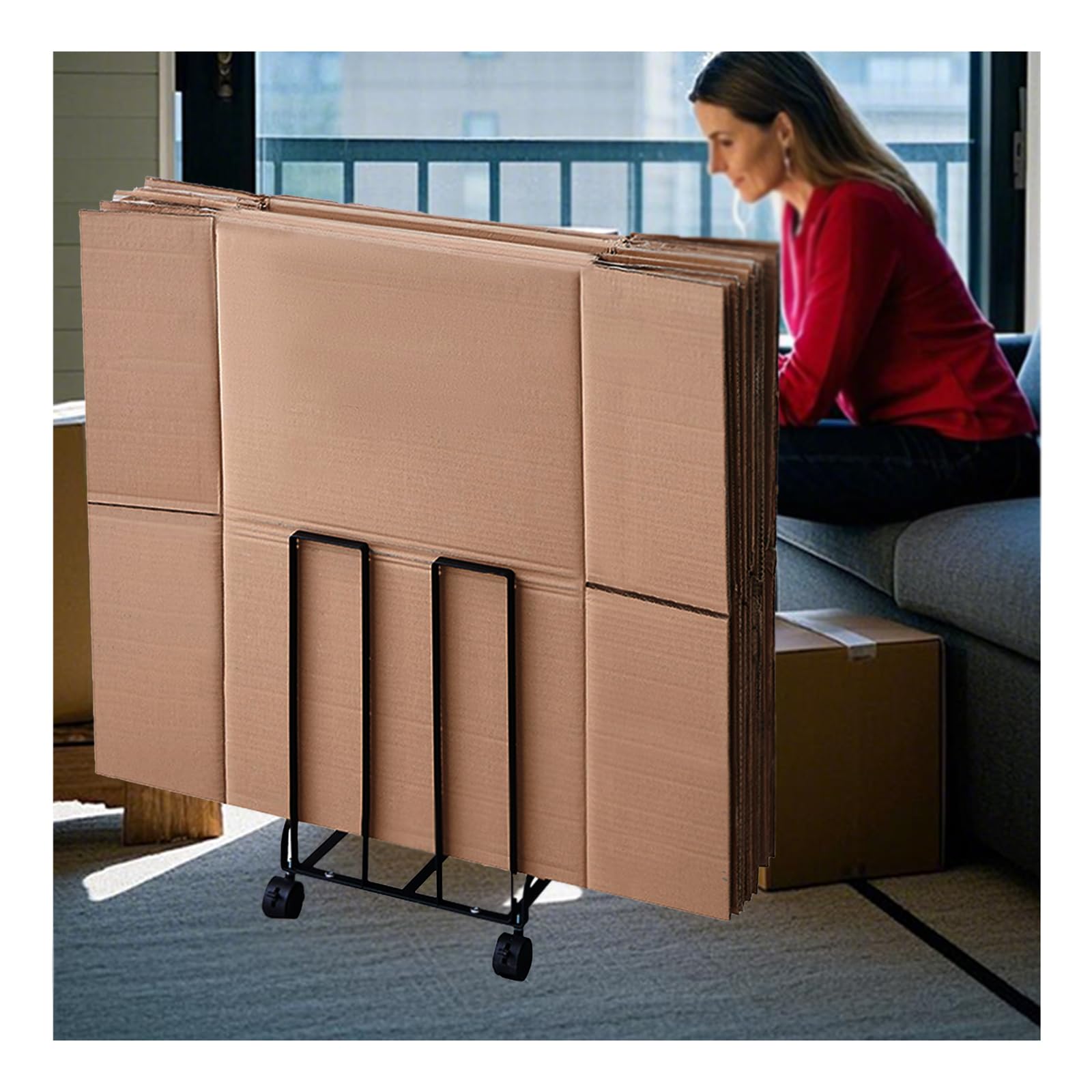 Carton Stand For Boxes Portable Carton Storage Rack With Wheels ...