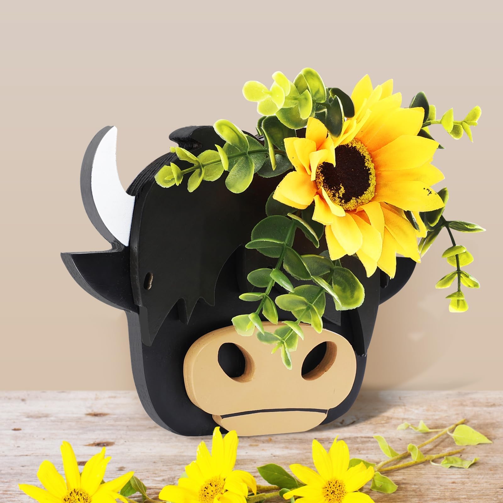 Amazon.com: clothmile Highland Cow Farmhouse Decor - Rustic Wooden ...