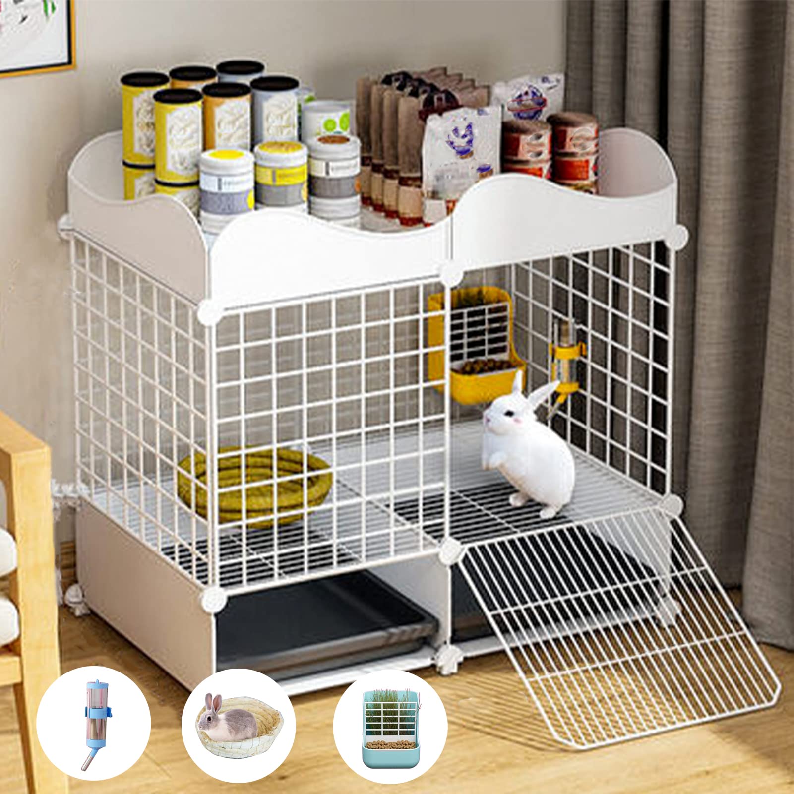 Buy xixi-home Rabbit Hutch Indoor Rabbit Cages Large Rabbit house ...