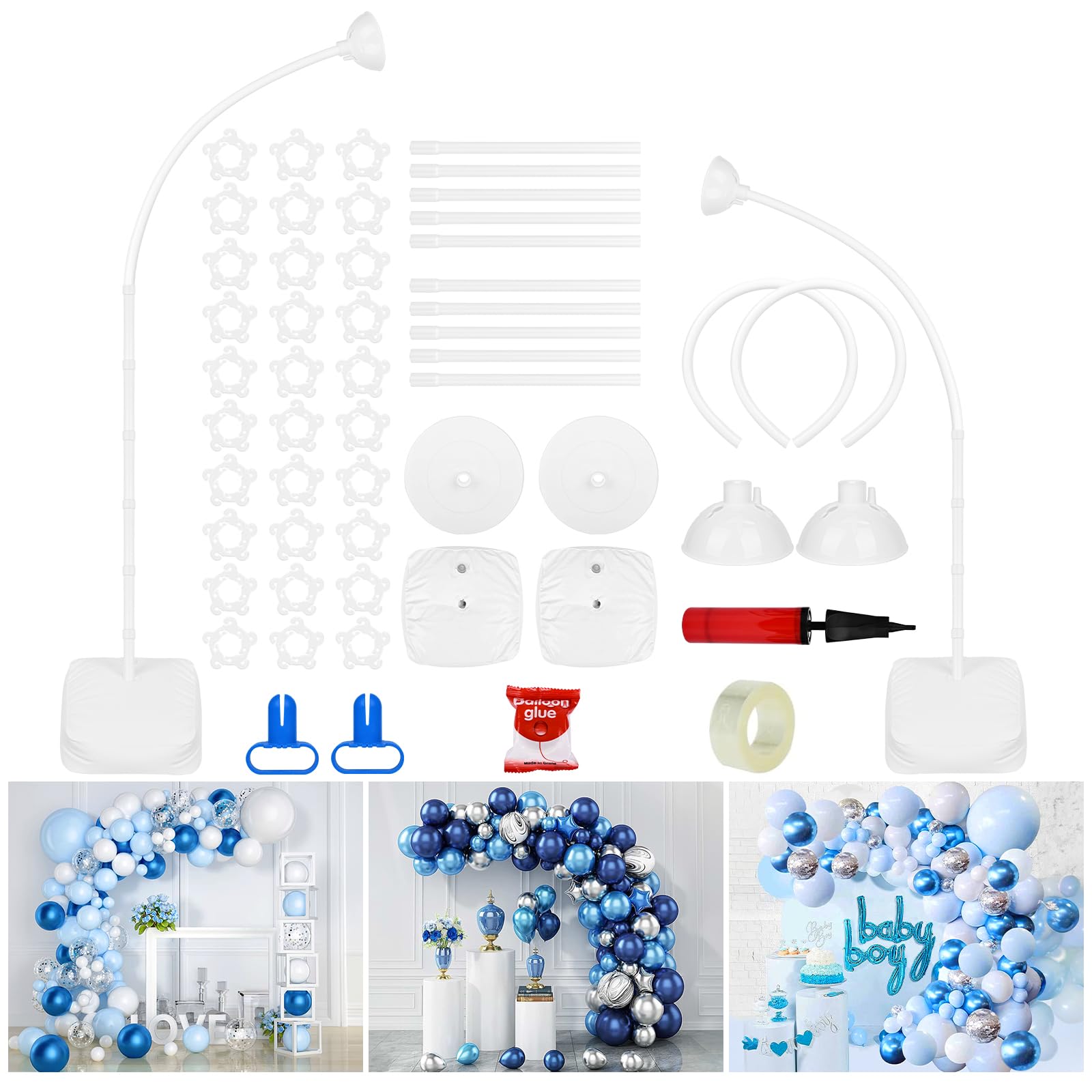 Amazon.com: Balloon Arch Kit White, 8.5FT & 6.2FT Free Bending Half ...