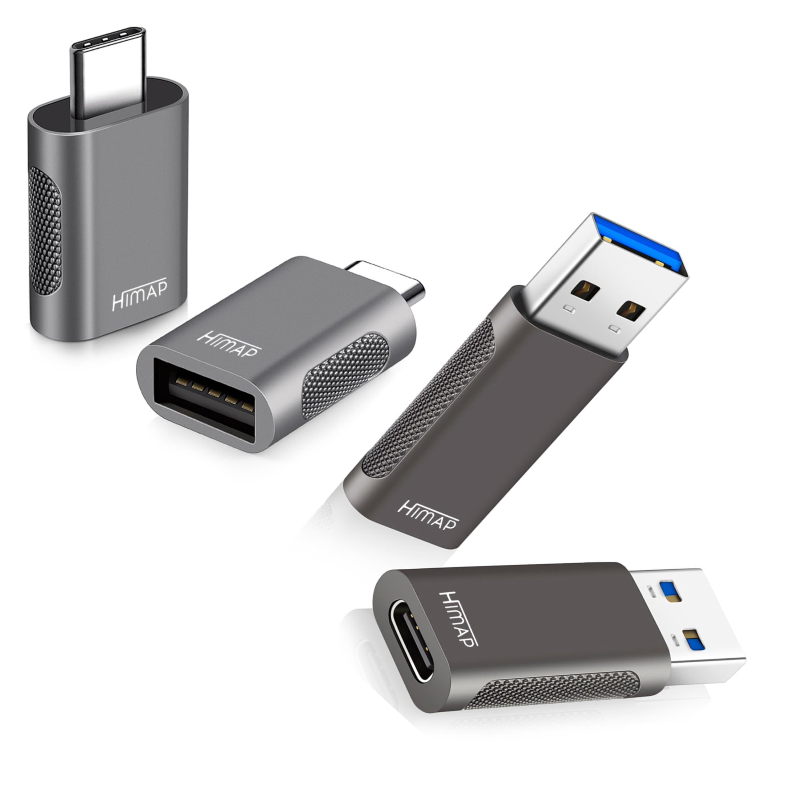 Amazon.com: HIMAP Pack of 4 USB C to USB Adapters, 2*USB-C to USB-A & 2*USB-A to USB-C Female ...