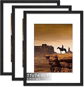 Amazon.com - A PLUS MAX 11x14 Picture Frame Set of 3, Engineered Wood Frame Display Photo 8 x 10 ...