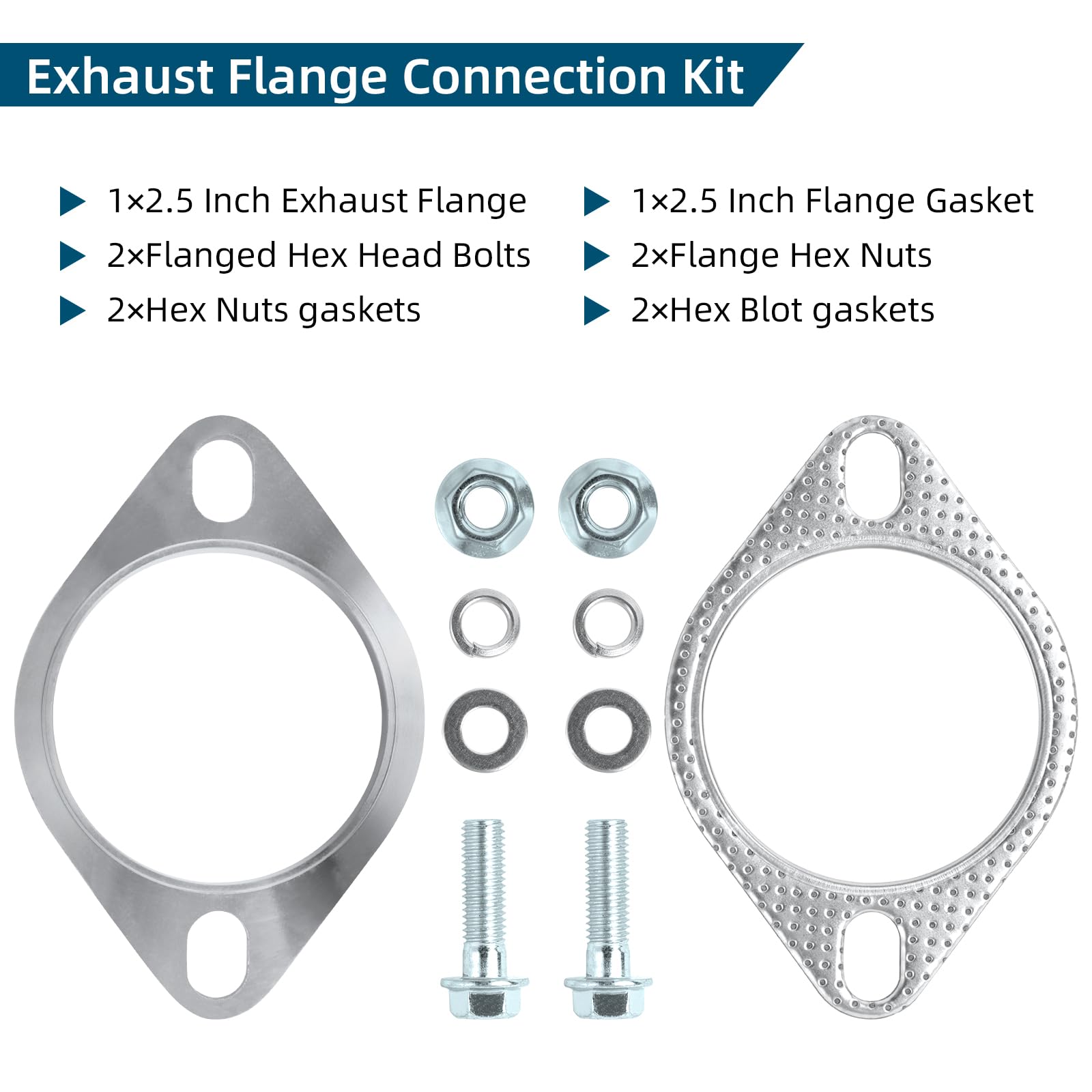 Snapklik.com : PALOZO Stainless Steel Exhaust Flange Connection Kit, 2 ...