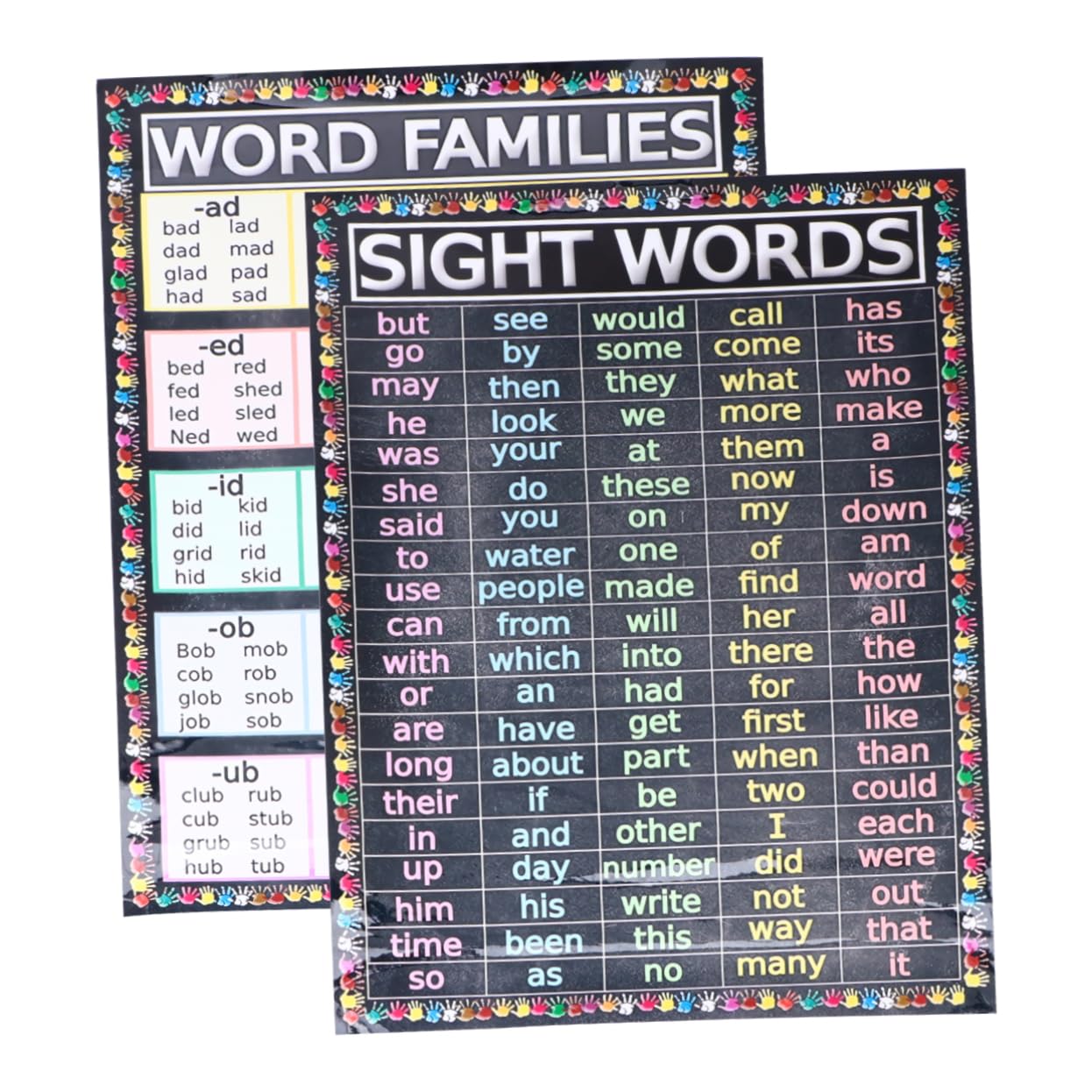 GAROZATION 2pcs Word Poster Sight Words Poster Wall Chart Sight Words ...