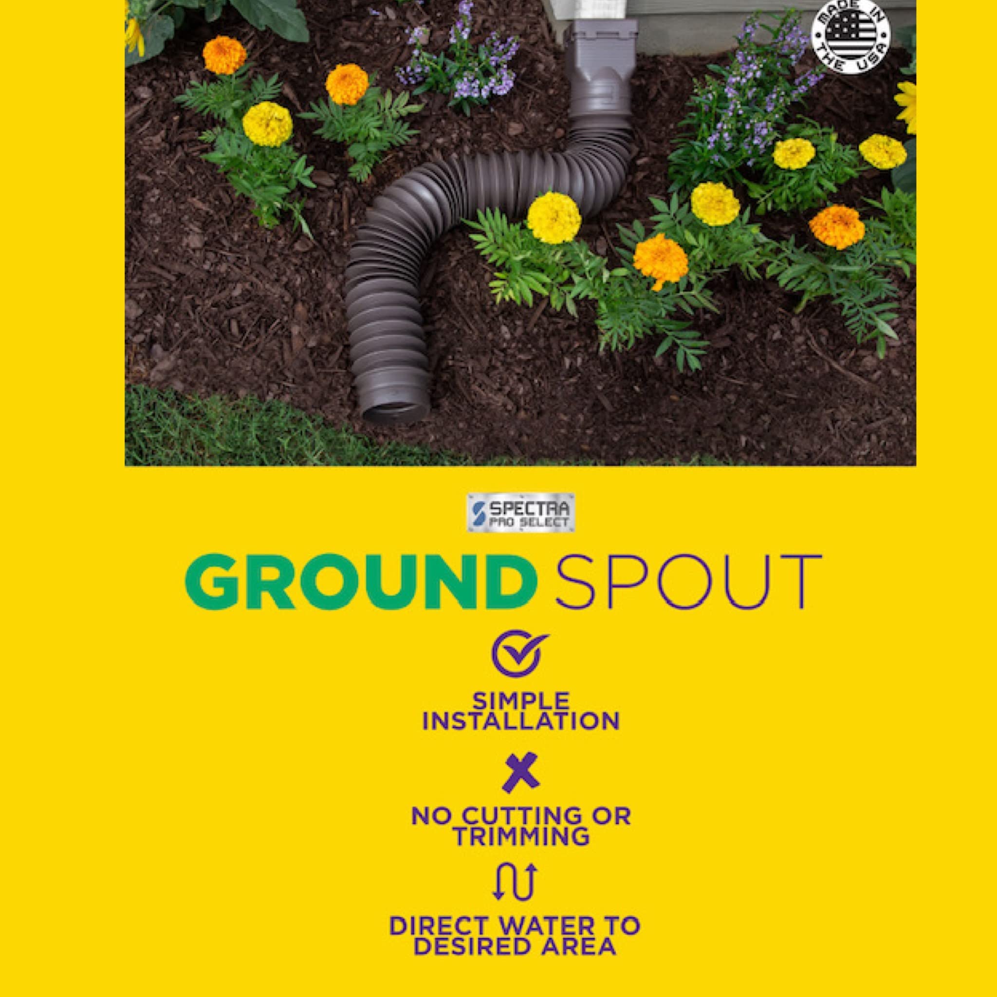 Ground Spout Spectra Rain Gutter Downspout Extension (Made in America ...