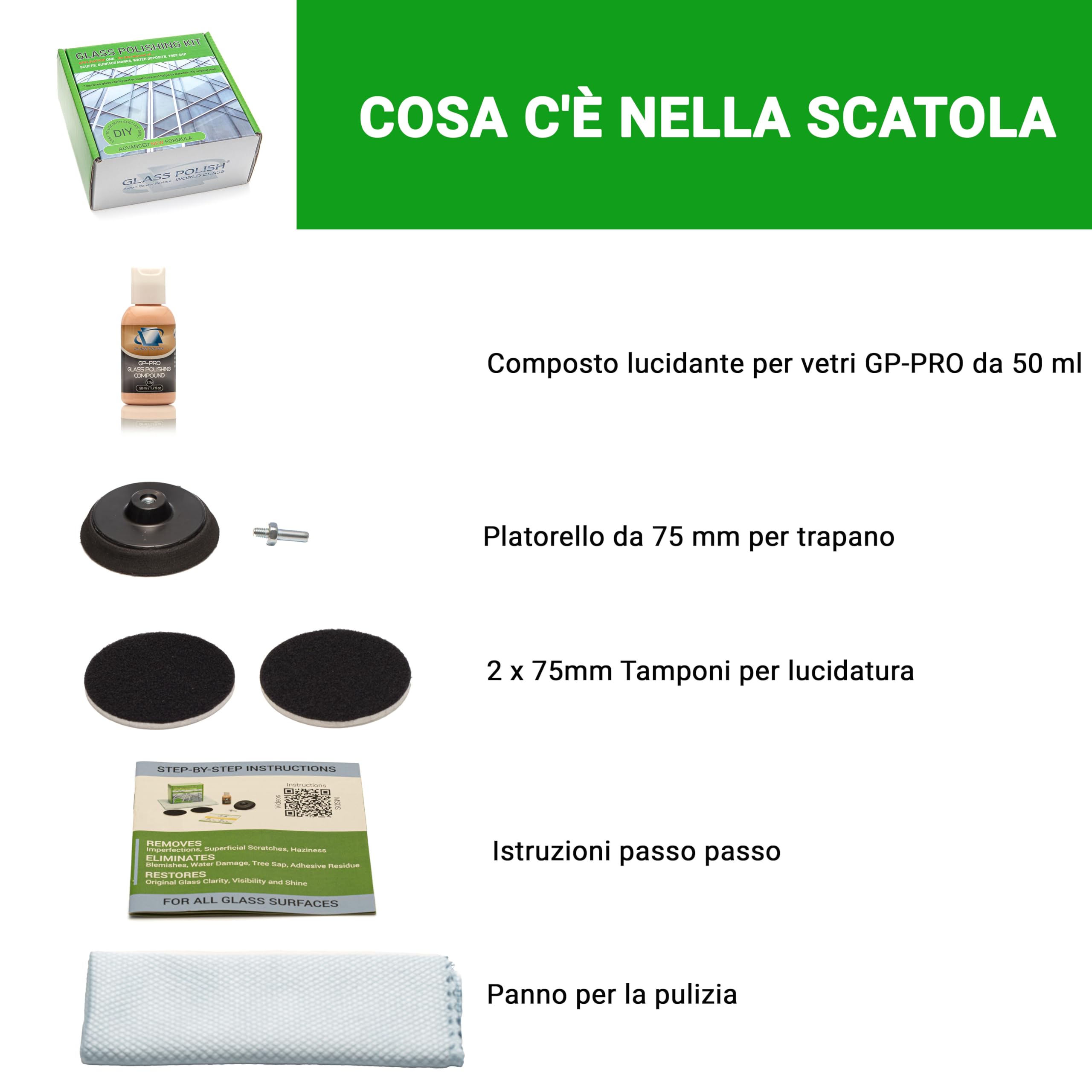 Graffi Auto Kit Lucidatura Parabrezza Fai Da Te - Rimuove Graffi E ...