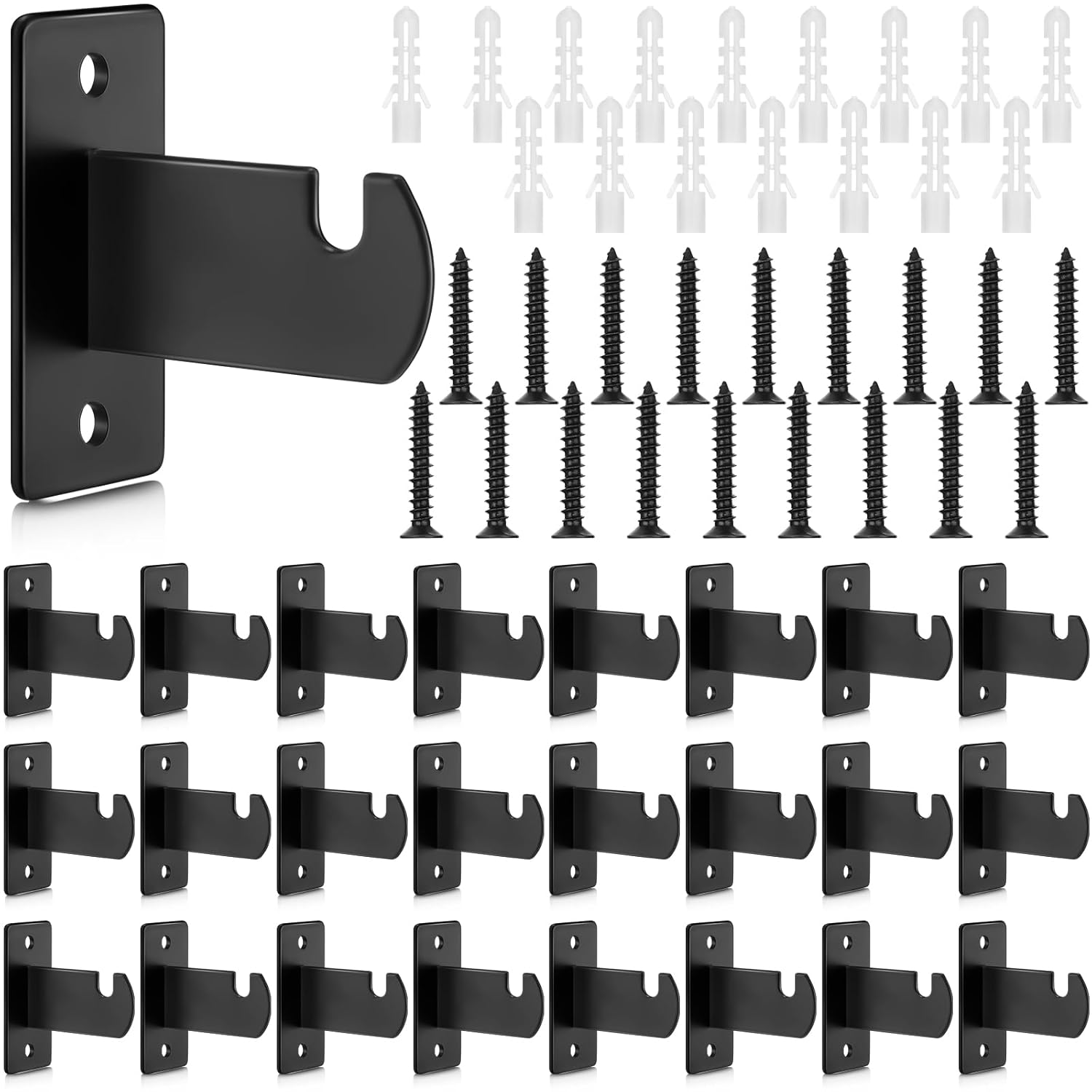 Amazon.com: Coume 30 Pcs Black Gridwall Mount Bracket with Screws Metal ...