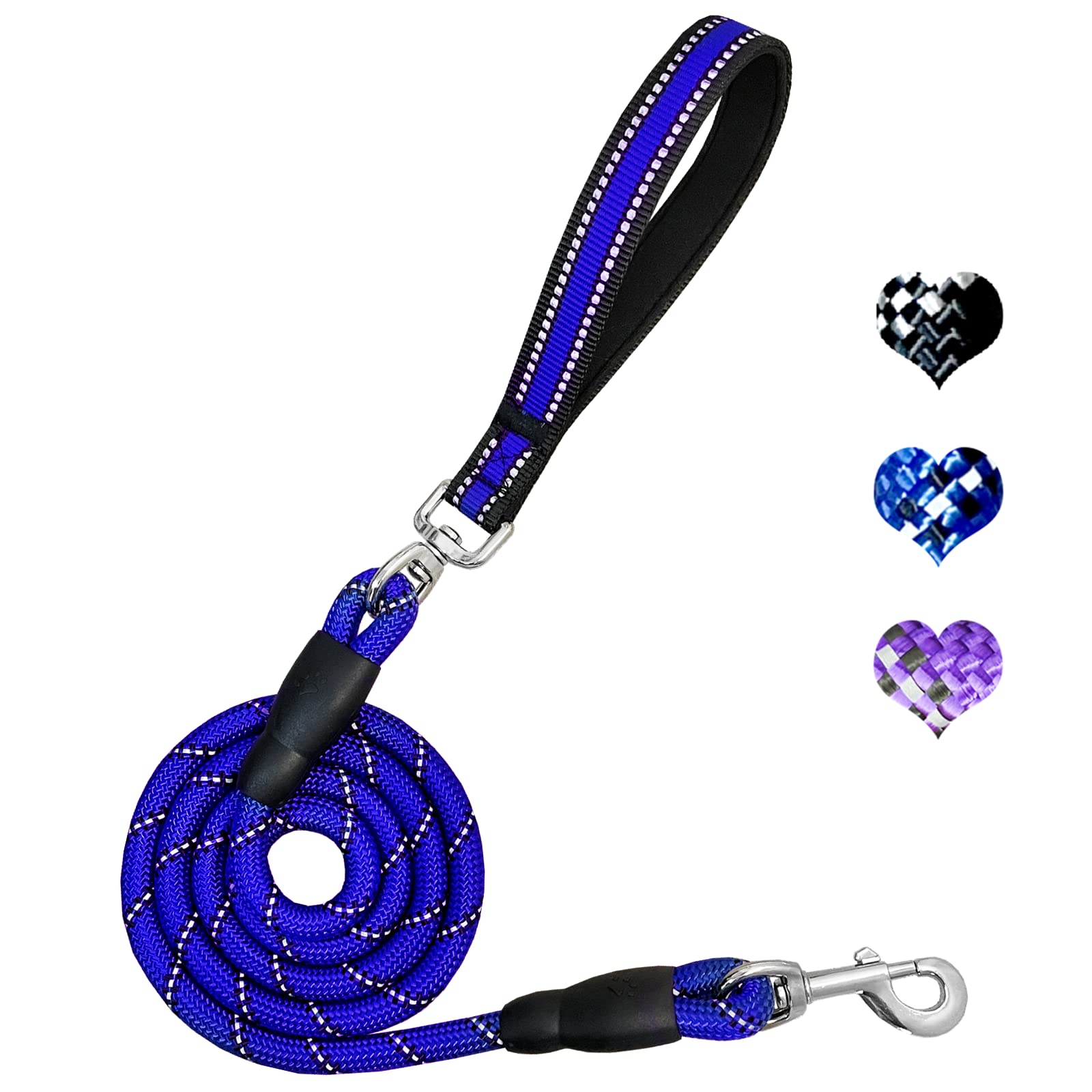 XvisPet 5FT Dog Leash with Soft Padded Handle, Tangle Free Nylon Dog ...