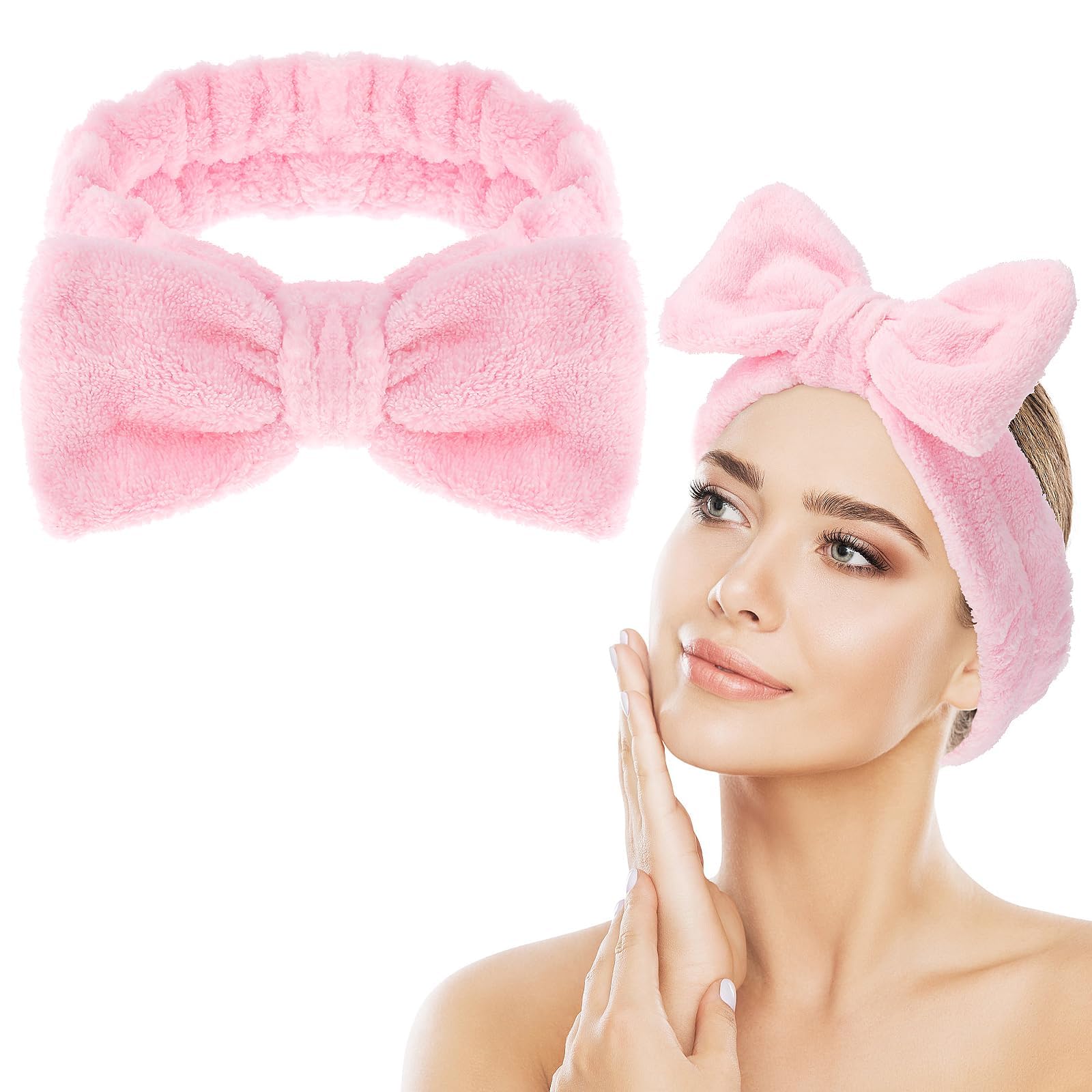 Spa Headband for Face Washing- Makeup Headbands Absorbent Bowknot Face ...