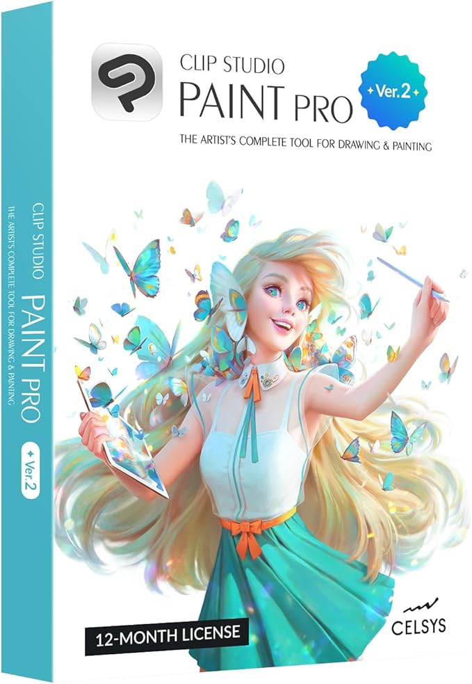 Amazon.com: CLIP STUDIO PAINT PRO - Version 2 | 12 Months License | 1 ...