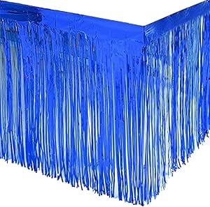 Amazon.com: 4 Pack Foil Table Fringe Skirt,29X108 Inch Meatallic Foil ...