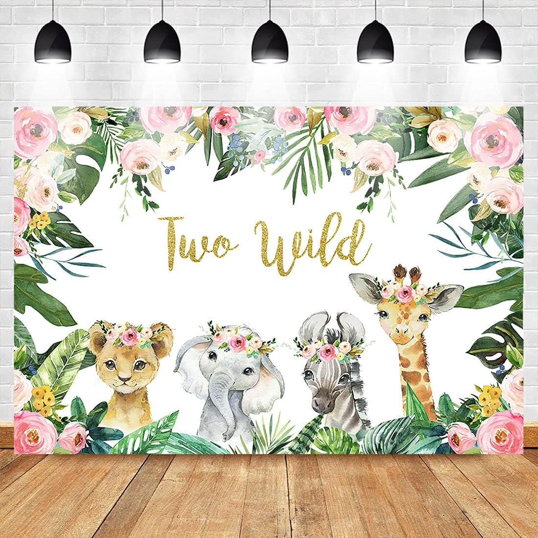 Avezano Girl Two Wild Backdrop Jungle Safari Animals 2nd Birthday Vinyl ...