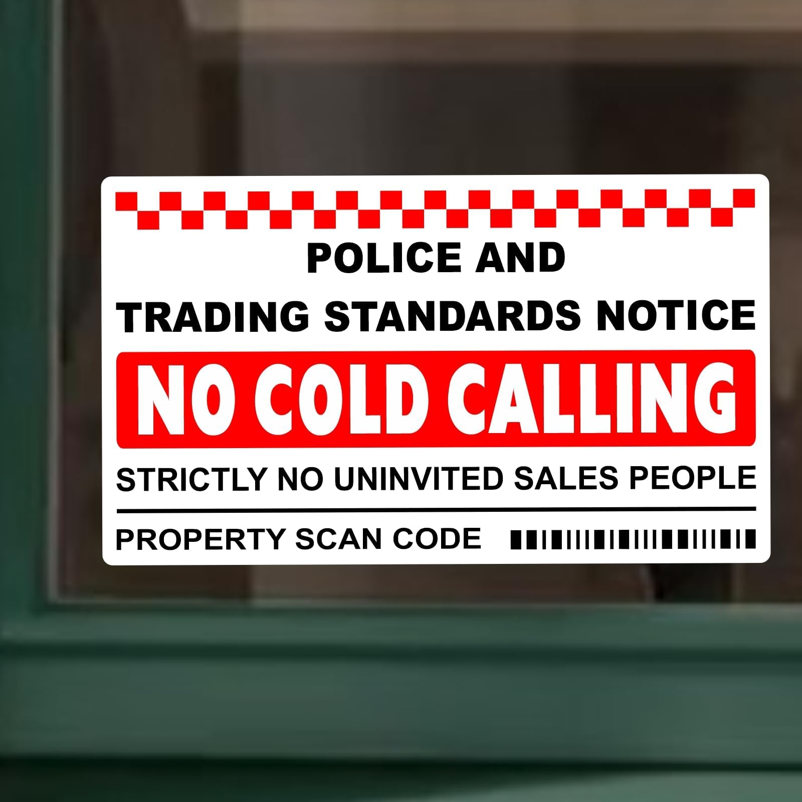 1 x Sign No Cold Calling Salesman Callers Window Warning Notice Safety ...