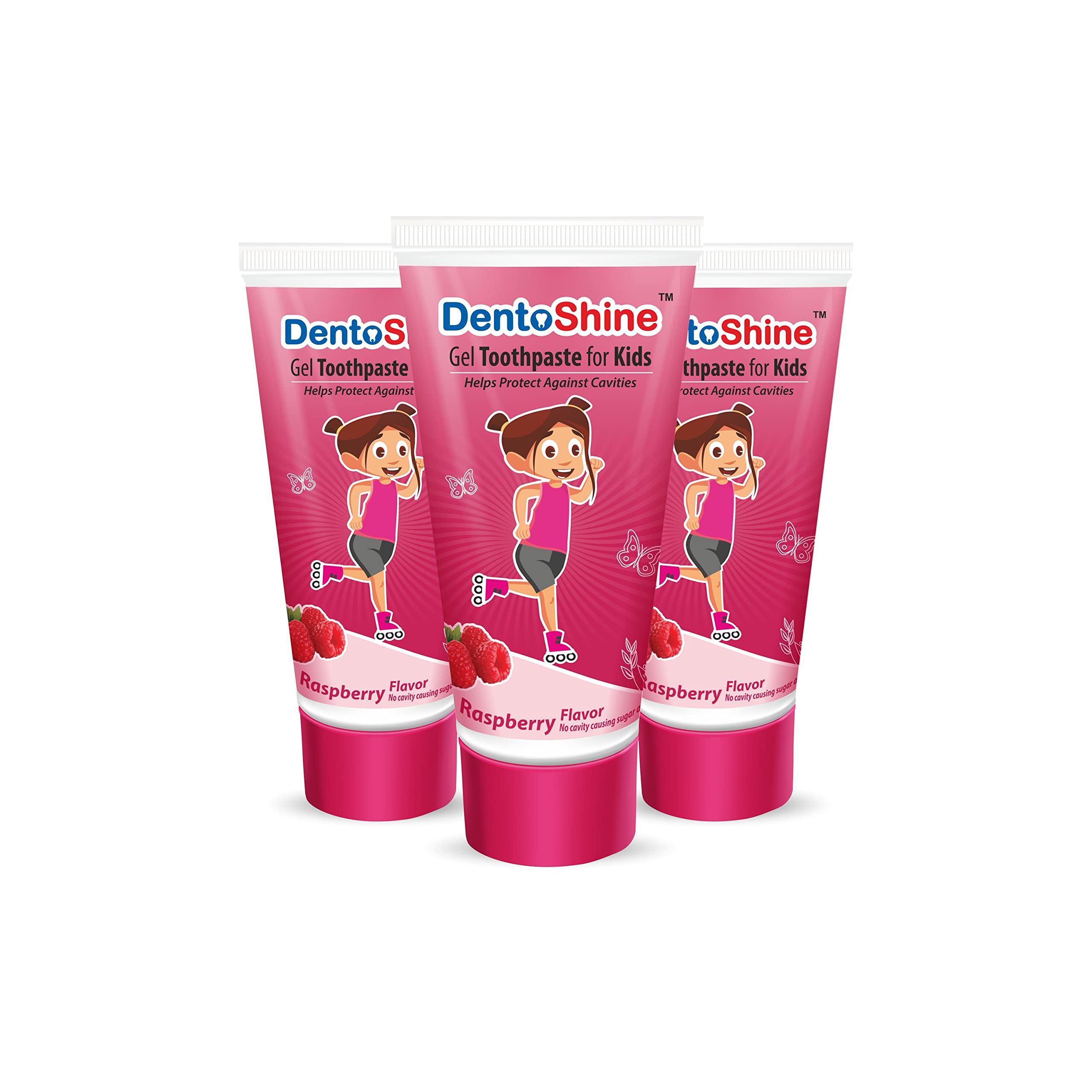 Buy DentoShine Gel Toothpaste for Kids | Pack of 3 (3, Raspberry ...