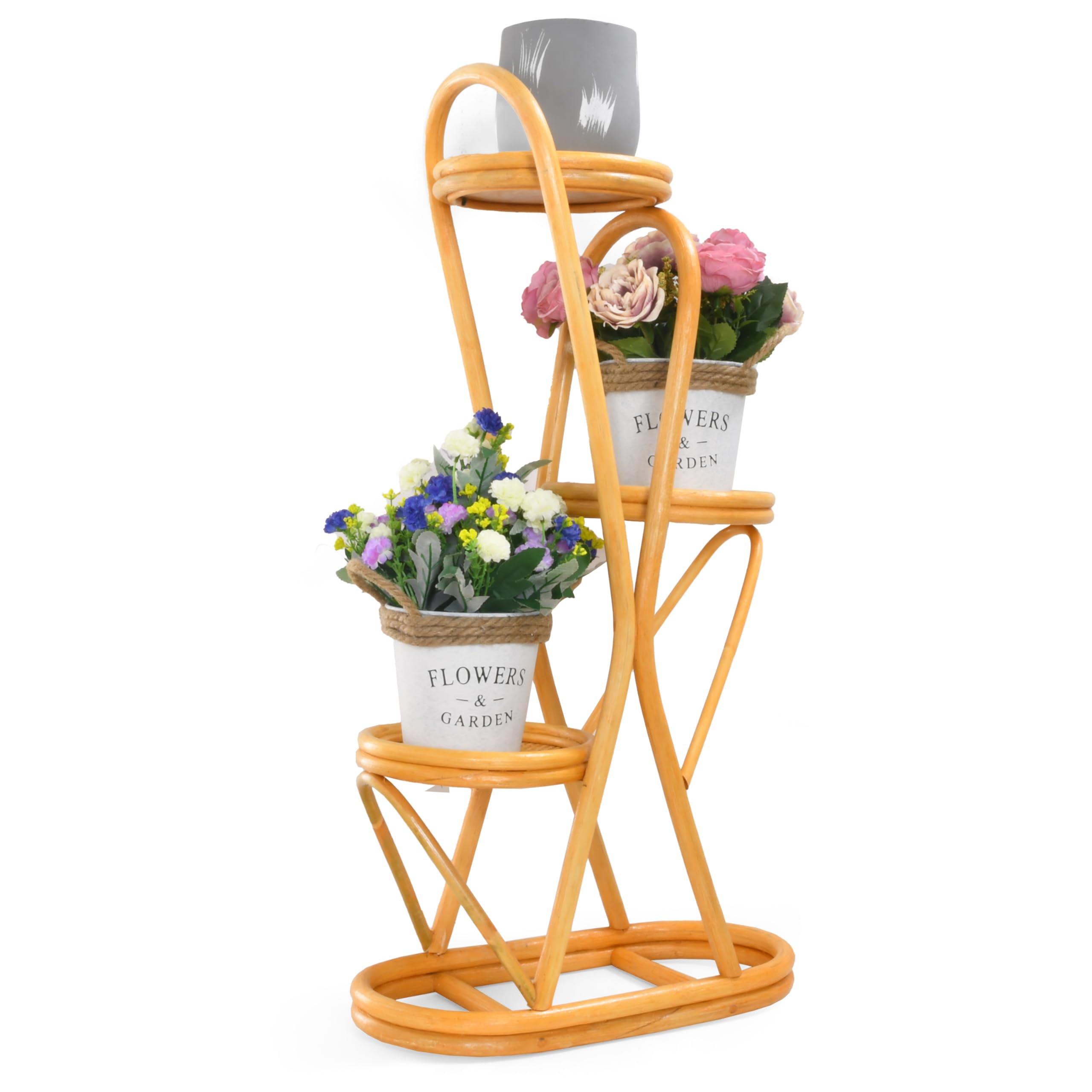 Amazon.com: REWORK HOME 3-Tier Plant Stand, Indoor, Outdoor Rattan ...