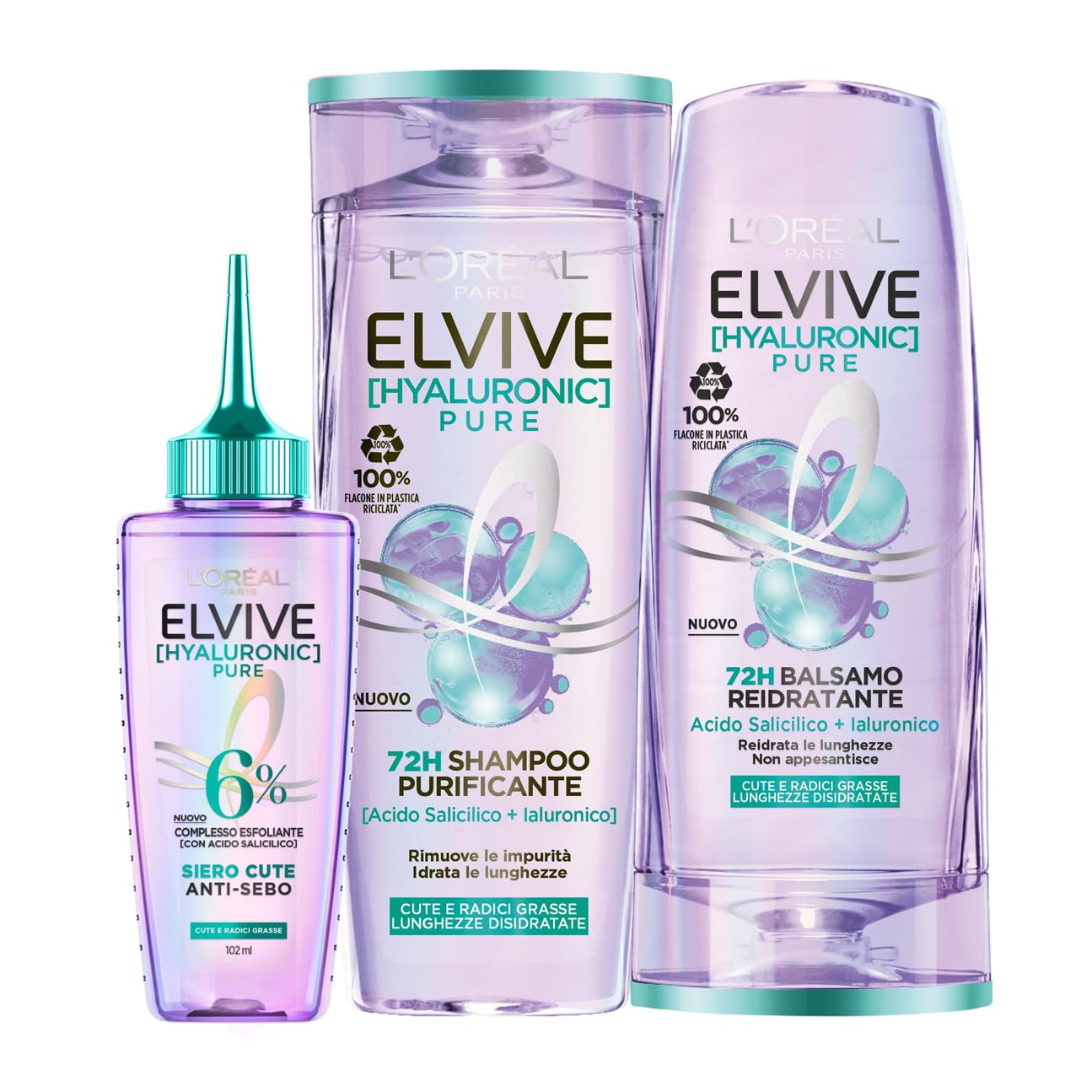 L'Oréal Paris Elvive Routine Purificante per Capelli Grassi, Kit con ...
