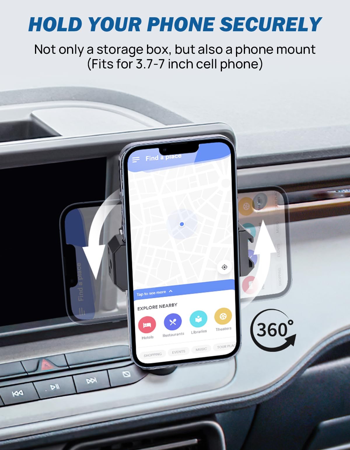 Snapklik.com : JOYTUTUS Cubby Phone Mount Cubby Storage Compatible