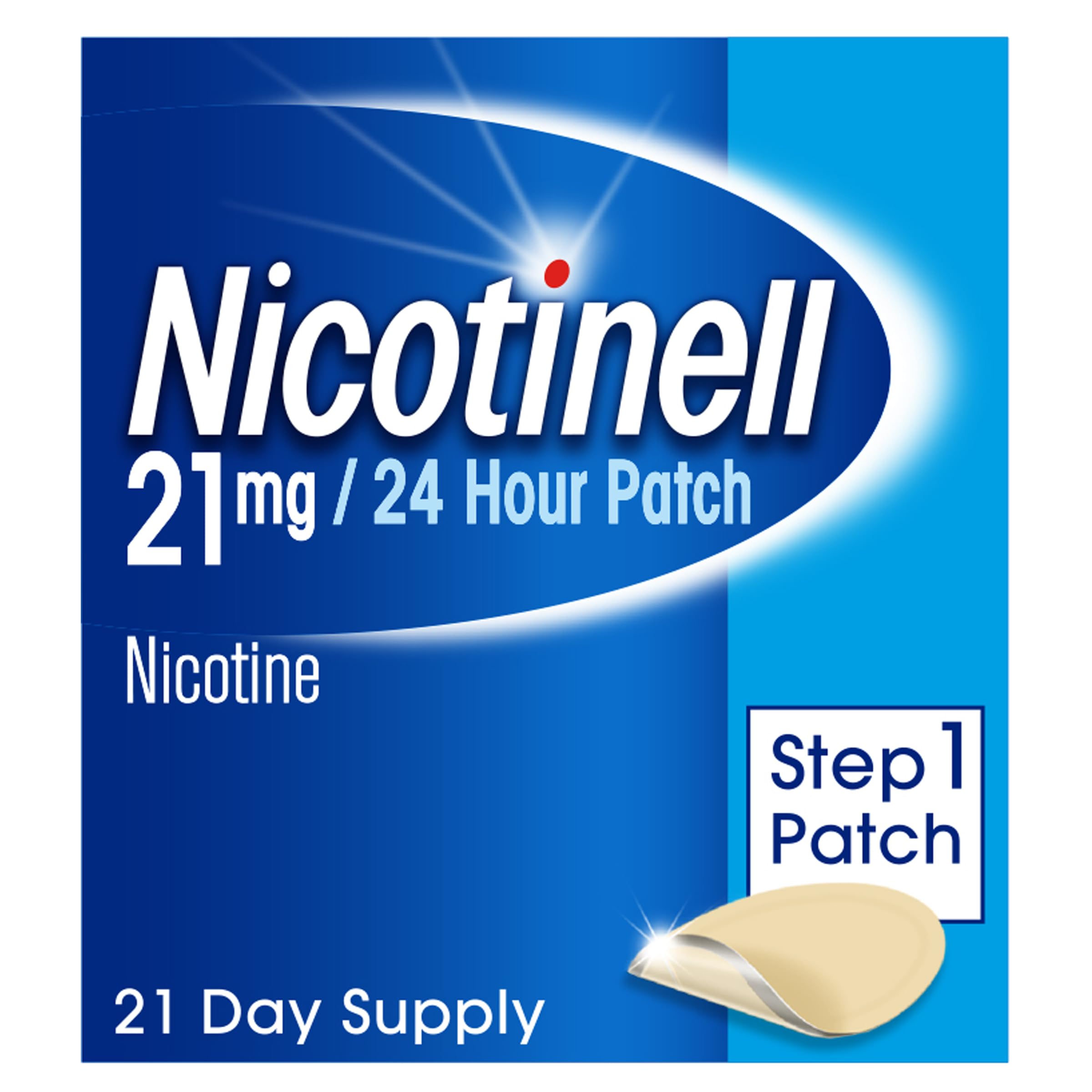 Nicotinell Nicotine Patch Stop Smoking Aid Step 1, 21 mg 24 Hour 21 ...
