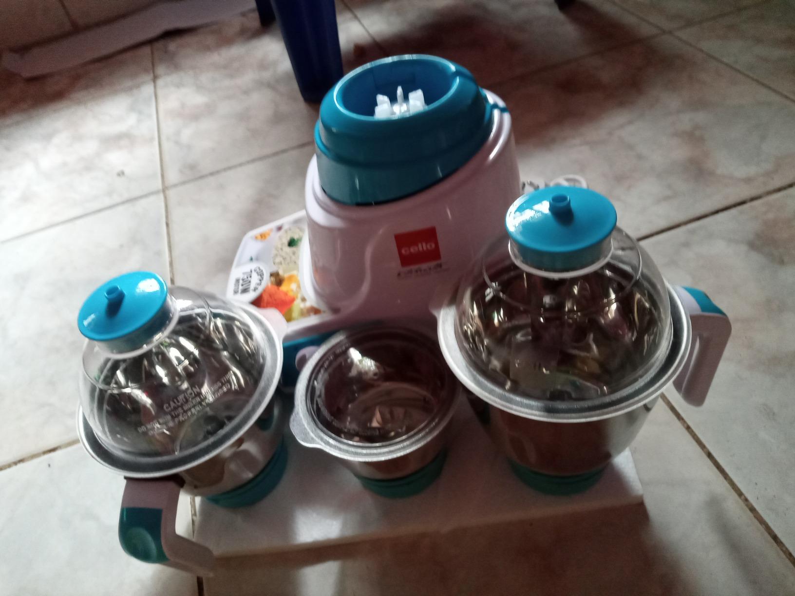 Cello Crysta 750-Watt Mixer Grinder with 3 Jars (Blue) : Amazon.in ...