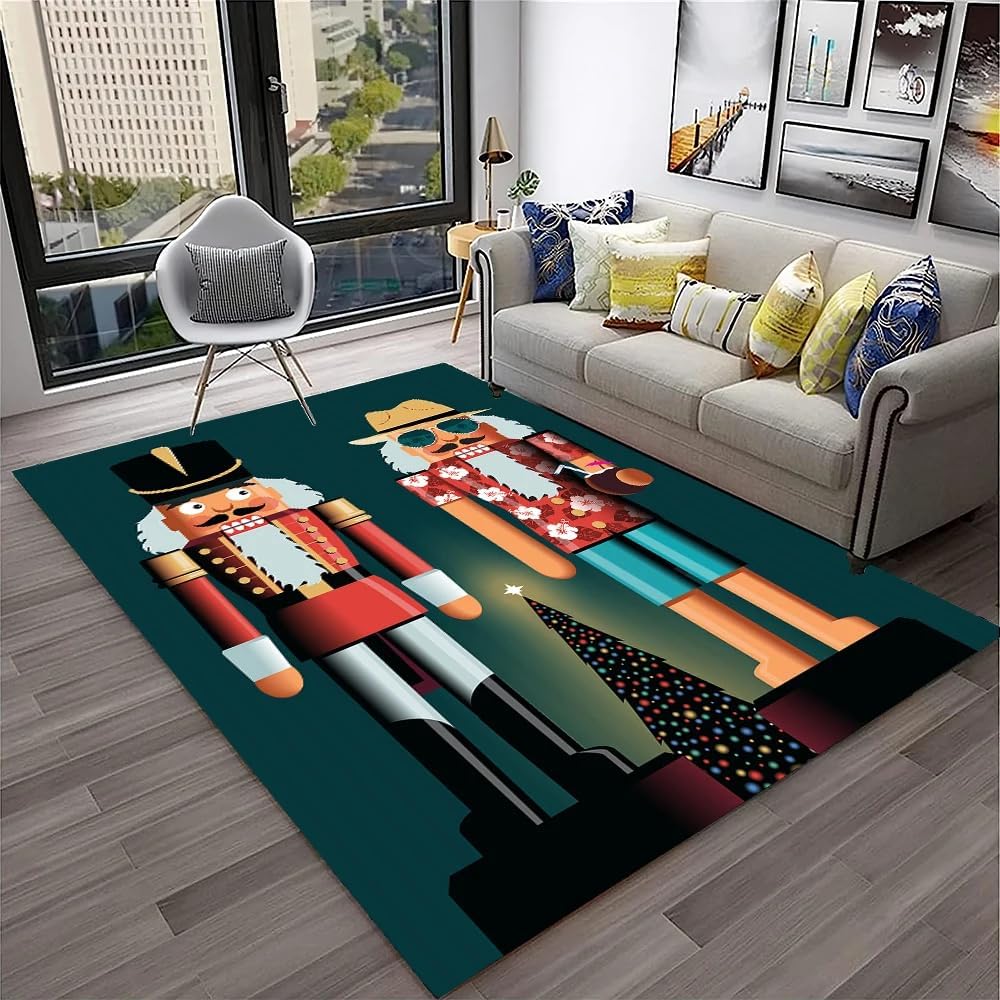 Nutcracker Christmas Tree Cartoon Carpet, Living Room Carpet, 3D Carpet ...